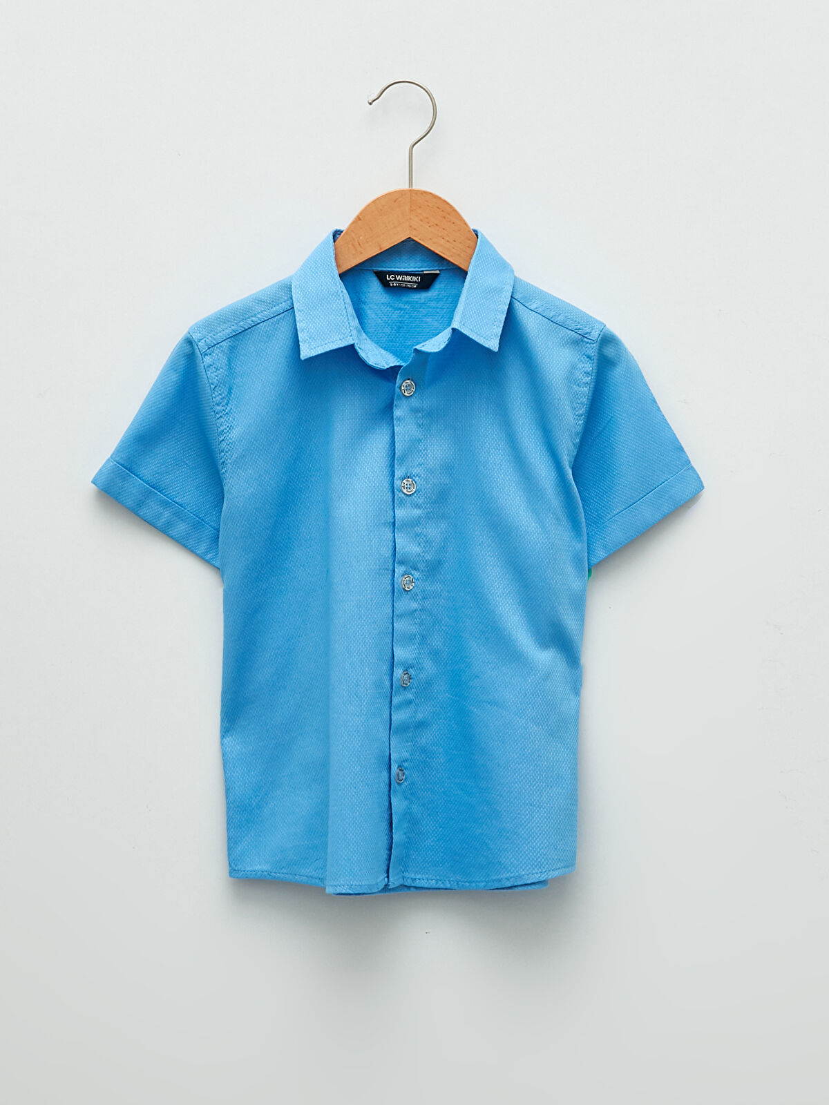 Puantiyeli Kısa Kollu Pamuklu Erkek Çocuk Gömlek