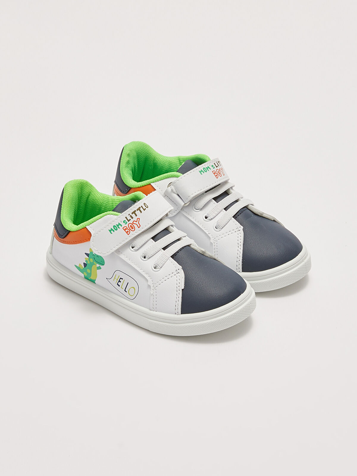 Renk Bloklu Bağcık ve Cırt Cırtlı Erkek Bebek Spor Ayakkabı