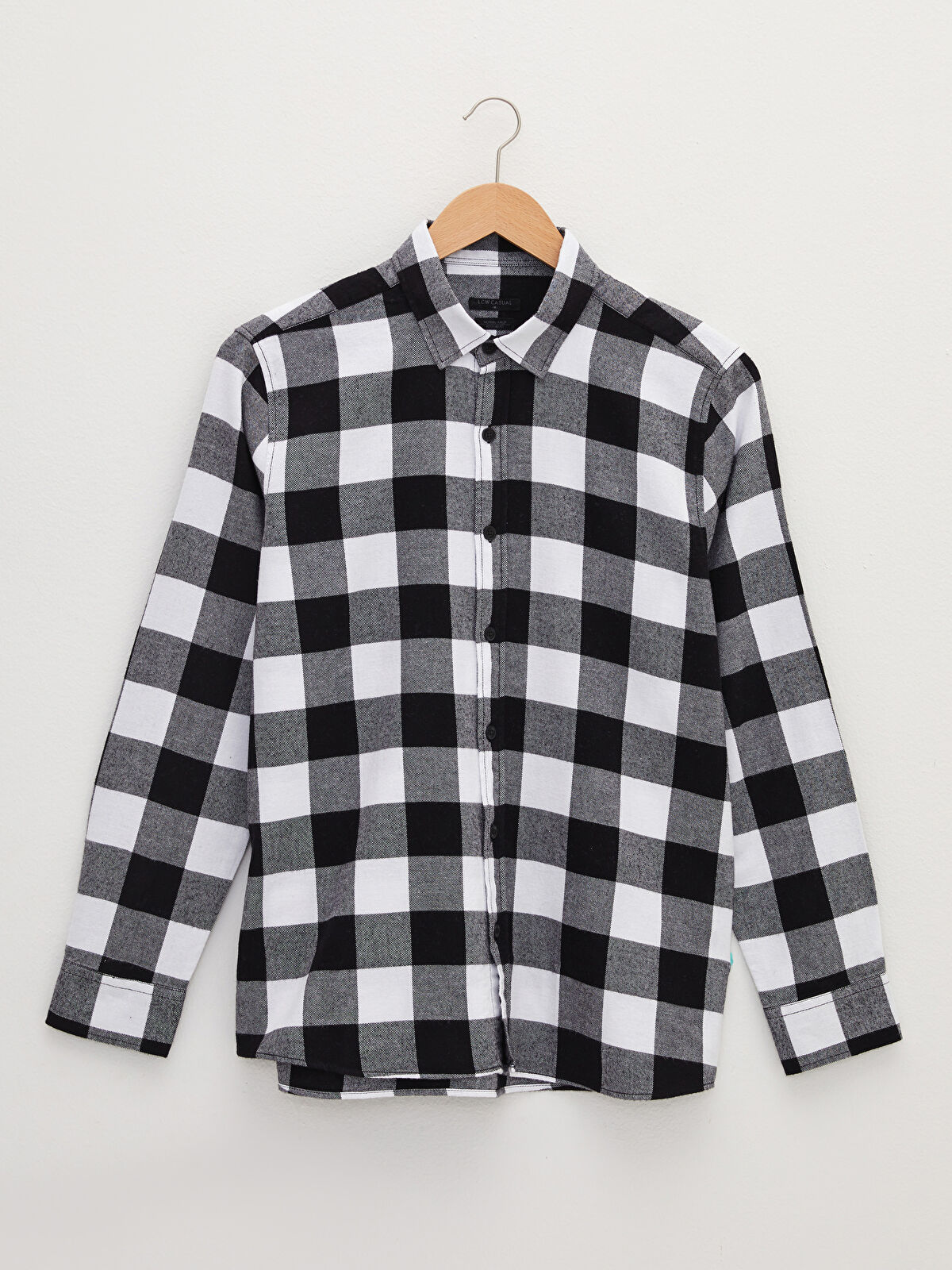 LCW CASUAL Regular Fit Uzun Kollu Ekose Gabardin Erkek Gömlek