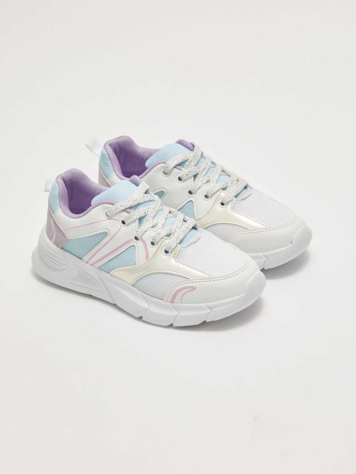 Renk Bloklu Sim Detaylı Bağcıklı Kız Çocuk Aktif Spor Ayakkabı