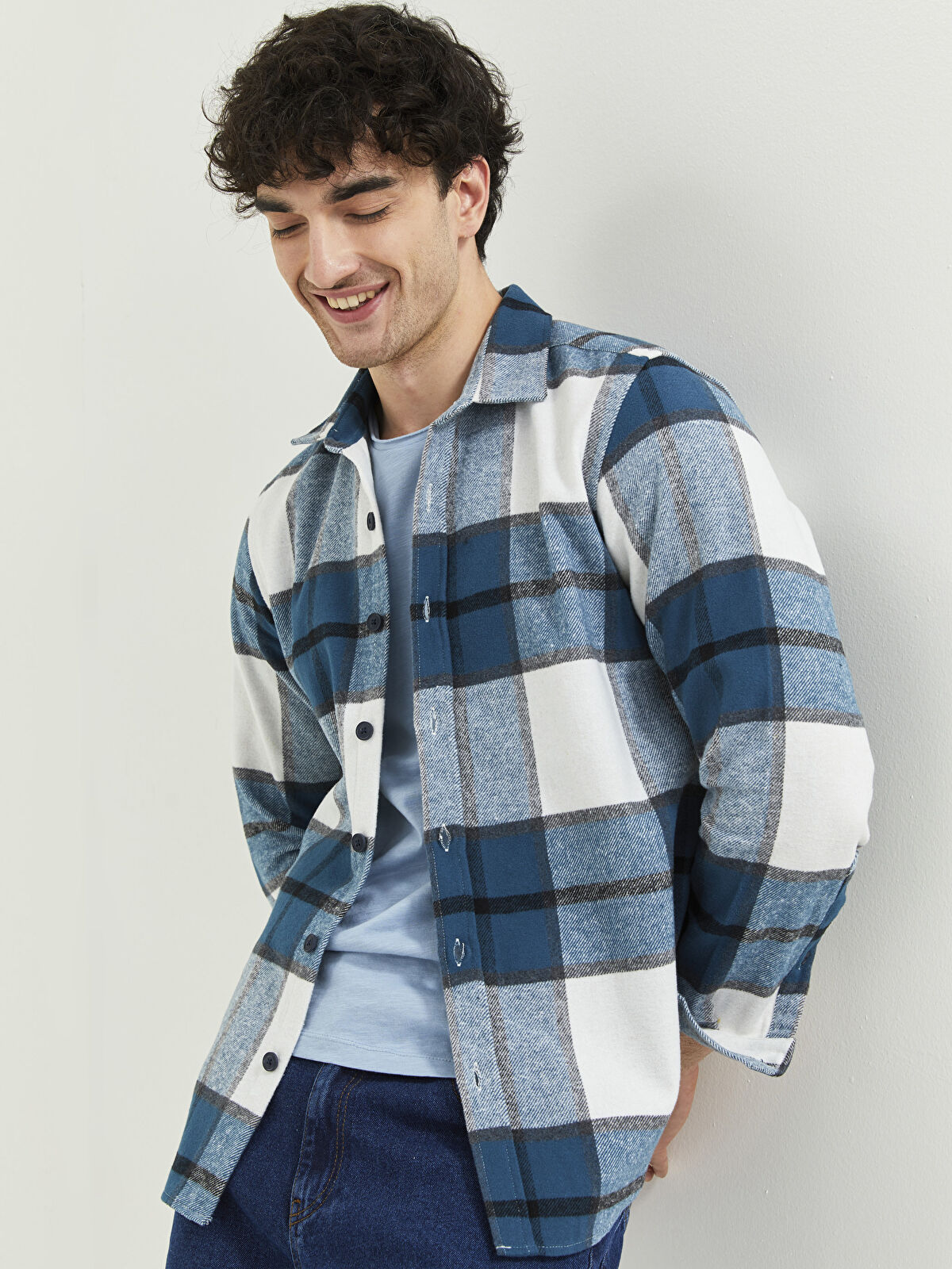 XSIDE Regular Fit Uzun Kollu Ekose Erkek Gömlek Ceket