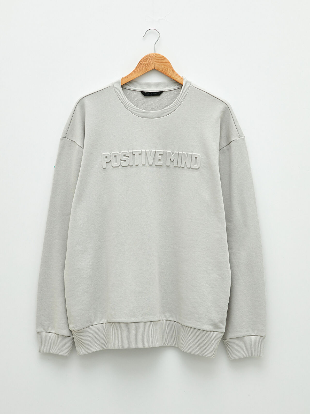 LCW CASUAL Oversize Bisiklet Yaka Uzun Kollu Baskılı Erkek Sweatshirt
