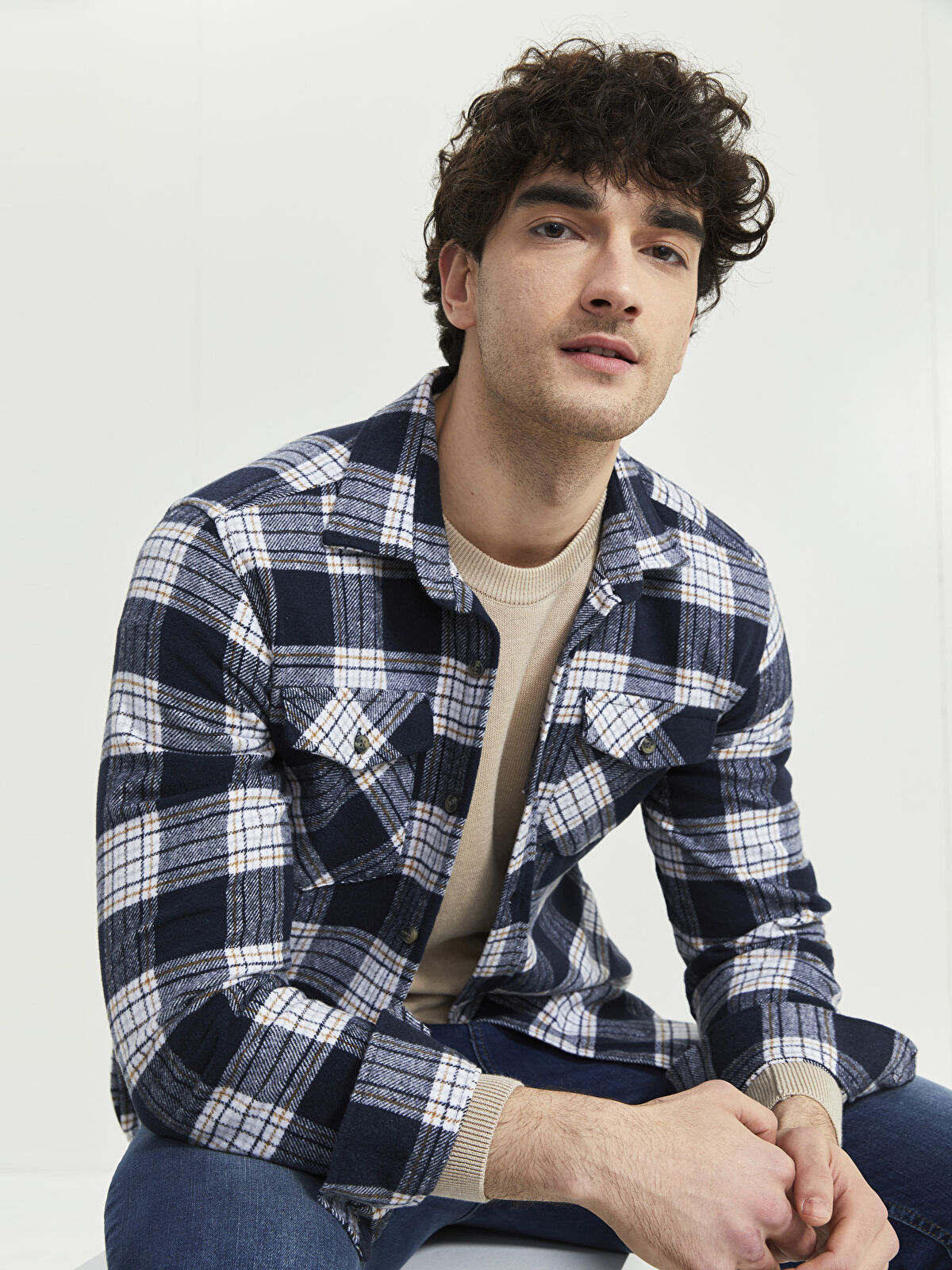 XSIDE Regular Fit Uzun Kollu Ekose Erkek Gömlek Ceket