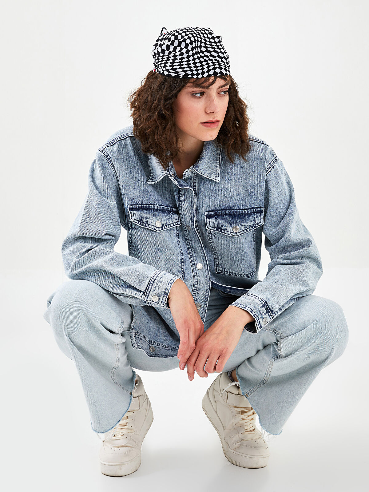 Pamuklu Geometrik Baskılı Kadın Bandana