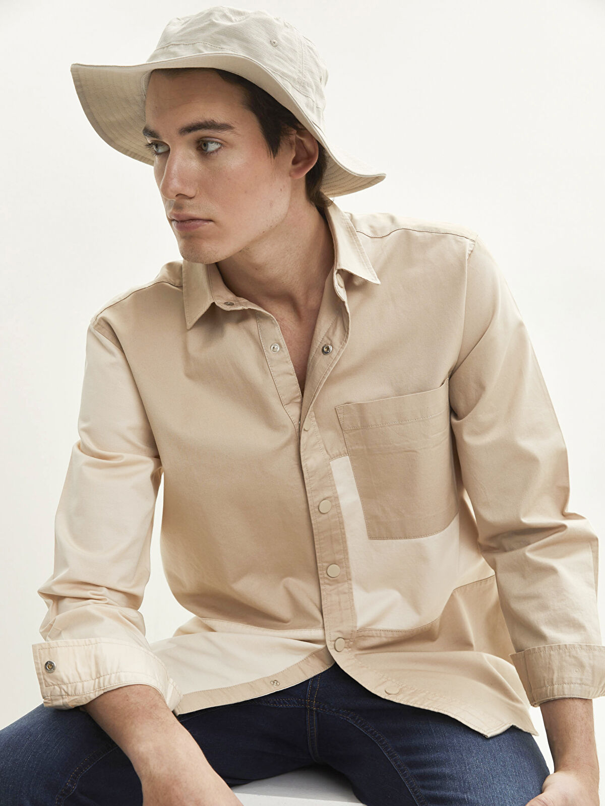 LCW CASUAL Regular Fit Uzun Kollu Gabardin Erkek Gömlek