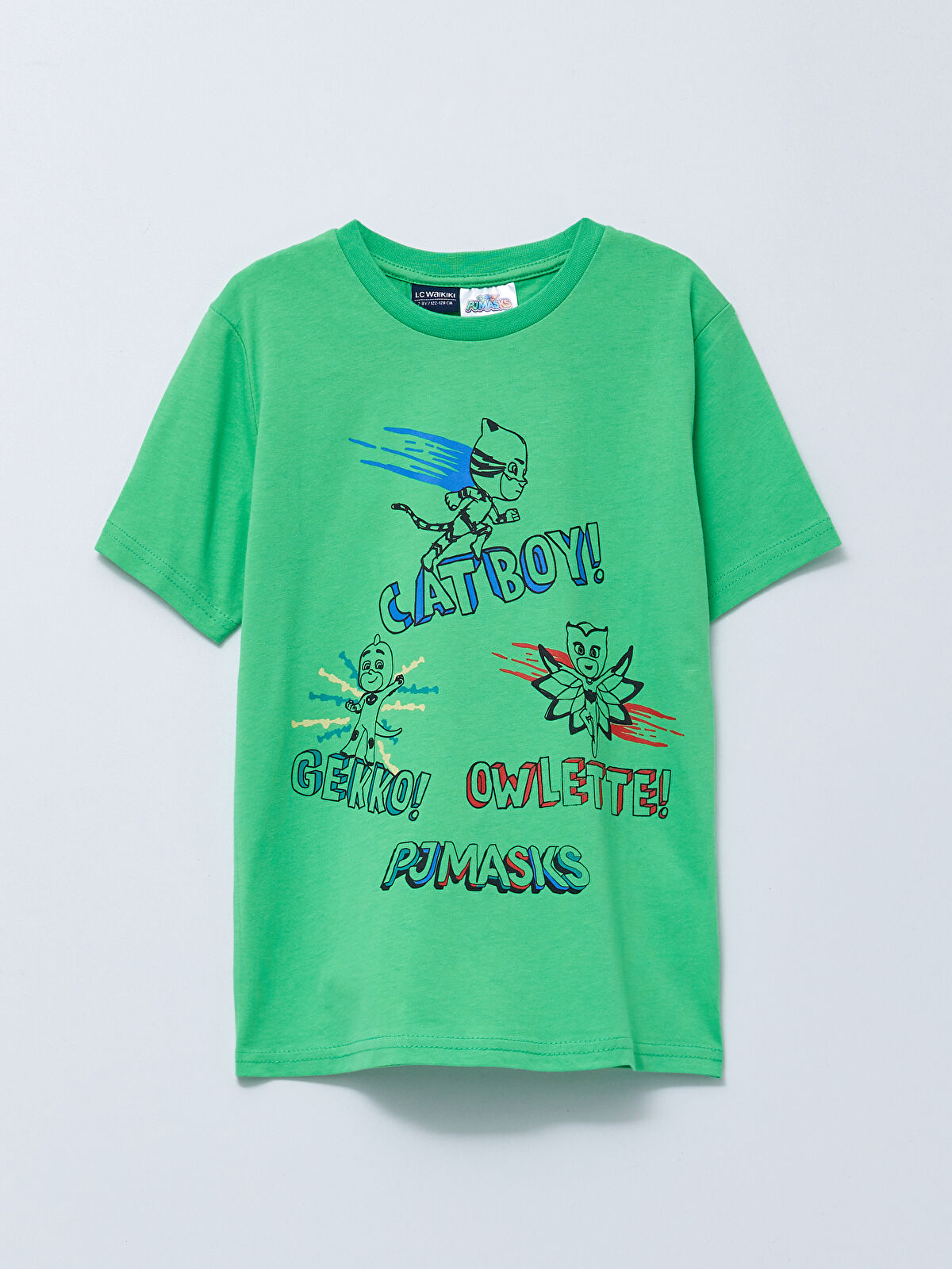 Bisiklet Yaka Pijamaskeliler Baskılı Kısa Kollu Pamuklu Erkek Çocuk Tişört