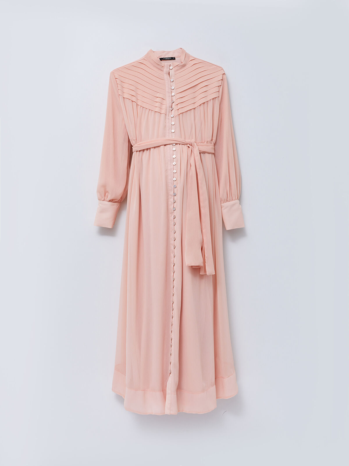 Bisiklet Yaka Beli Bağlama Detaylı Uzun Kollu Hamile Elbise Bisiklet Yaka Beli Bağlama Detaylı Uzun Kollu Hamile Elbise