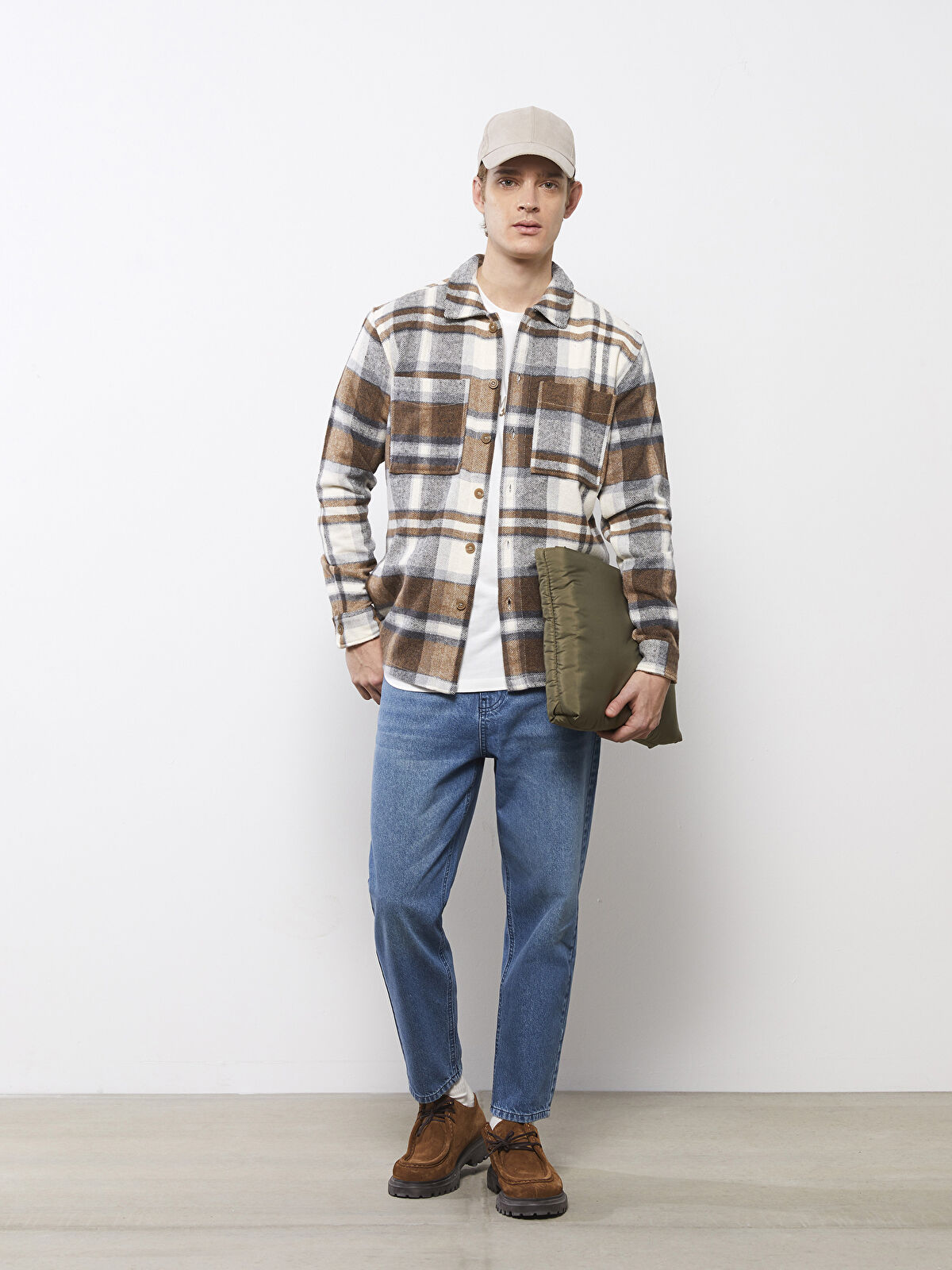 LCW VISION Rahat Kalıp Uzun Kollu Ekose Erkek Gömlek Ceket