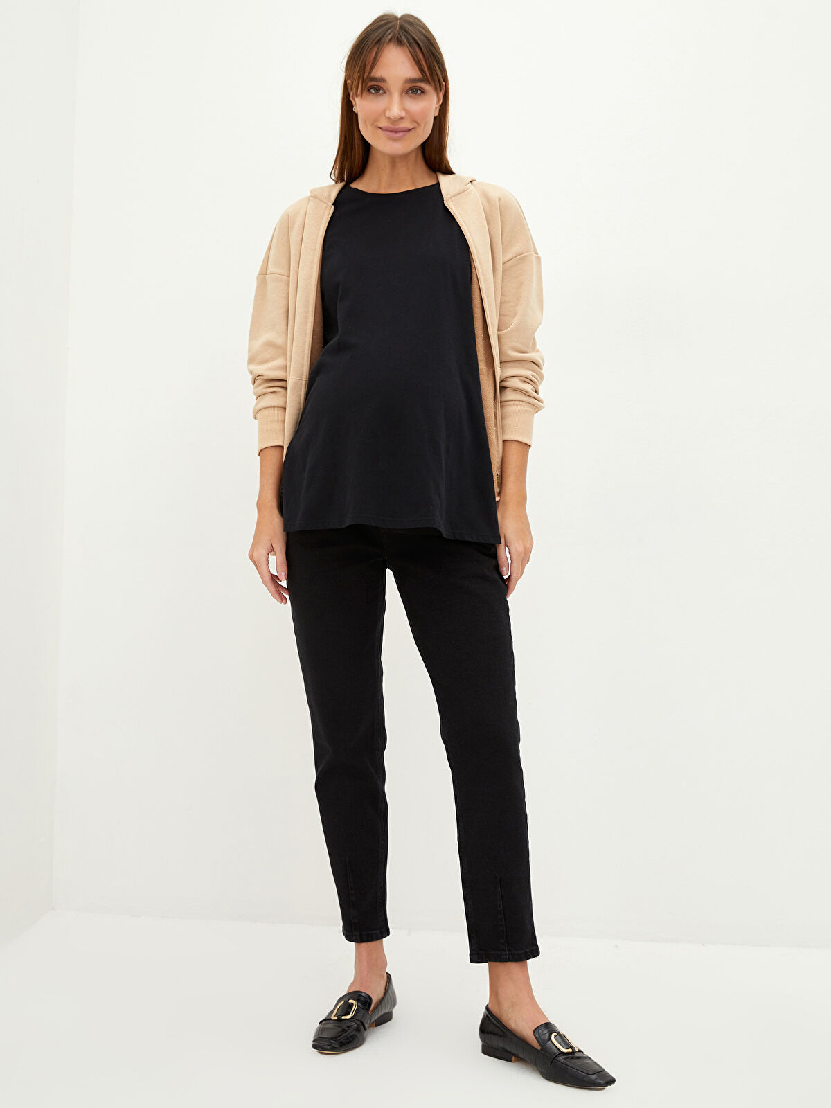 Beli Lastikli Rahat Kalıp Cep Detaylı Rodeo Hamile Jean Pantolon