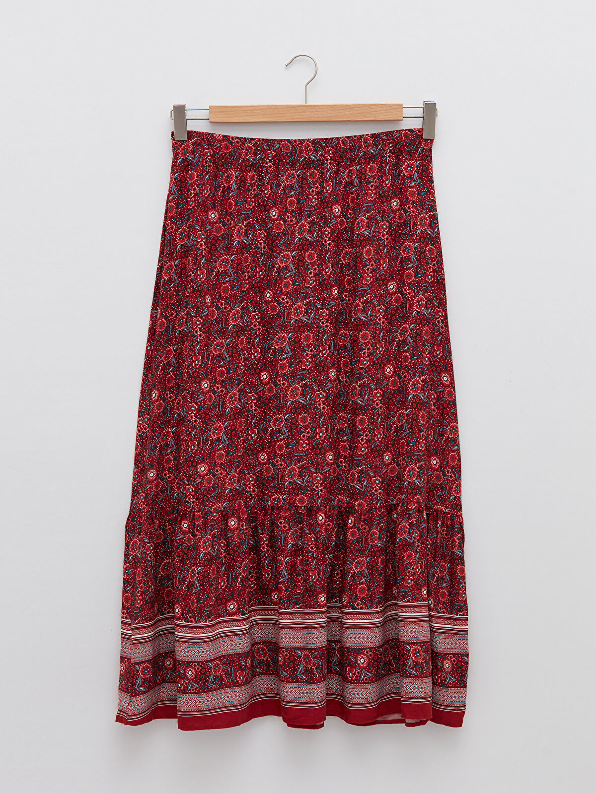 LCW GRACE Beli Lastikli Desenli Belmando Kumaş Kadın Etek