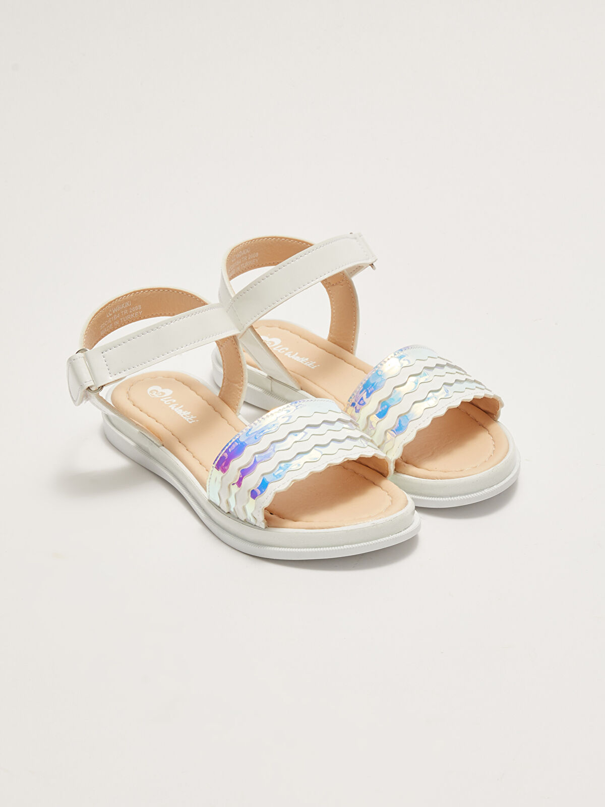 Desenli Tek Bantlı Kız Çocuk Sandalet