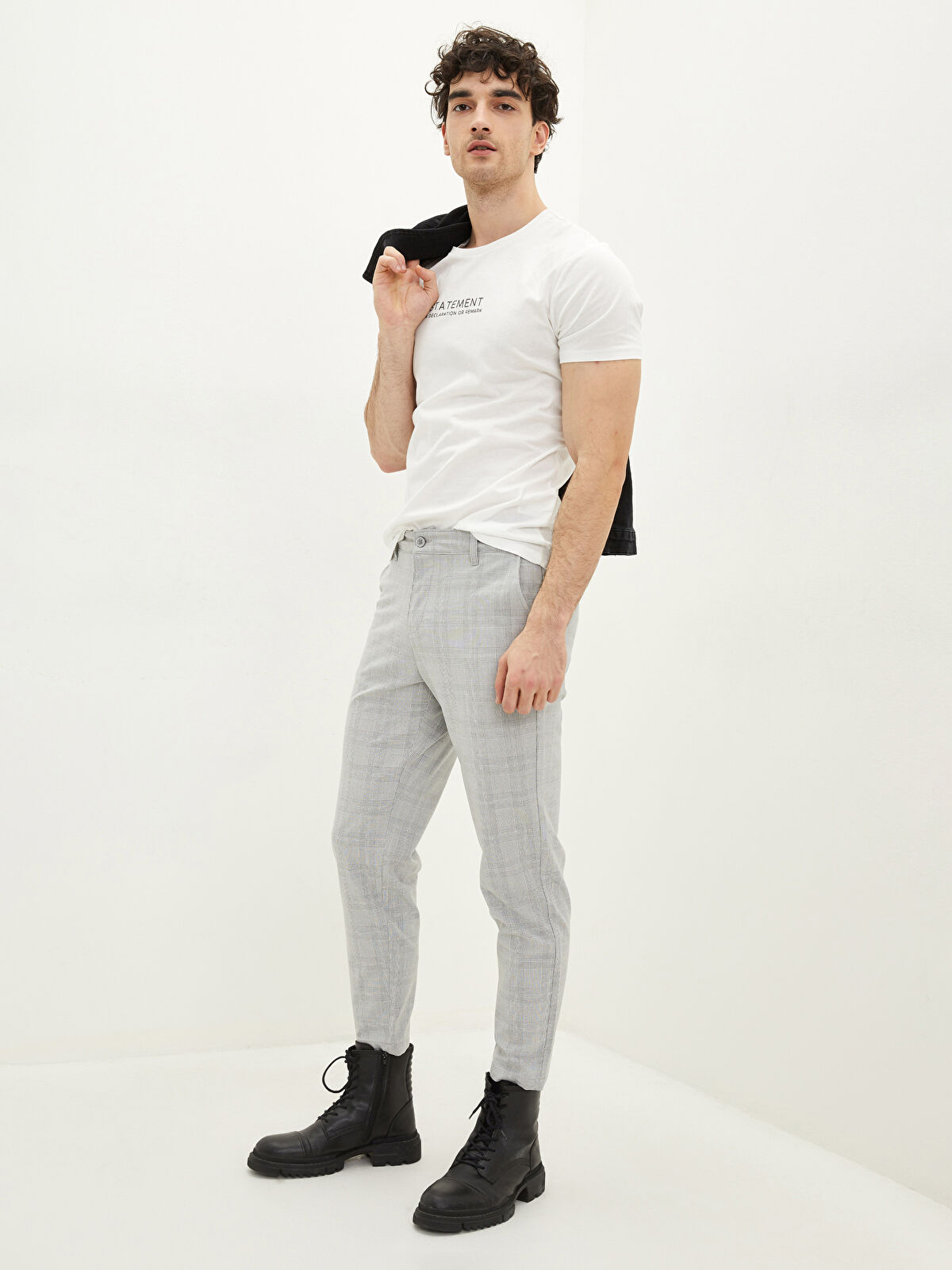 LCW CASUAL Slim Fit Ekose Erkek Pantolon