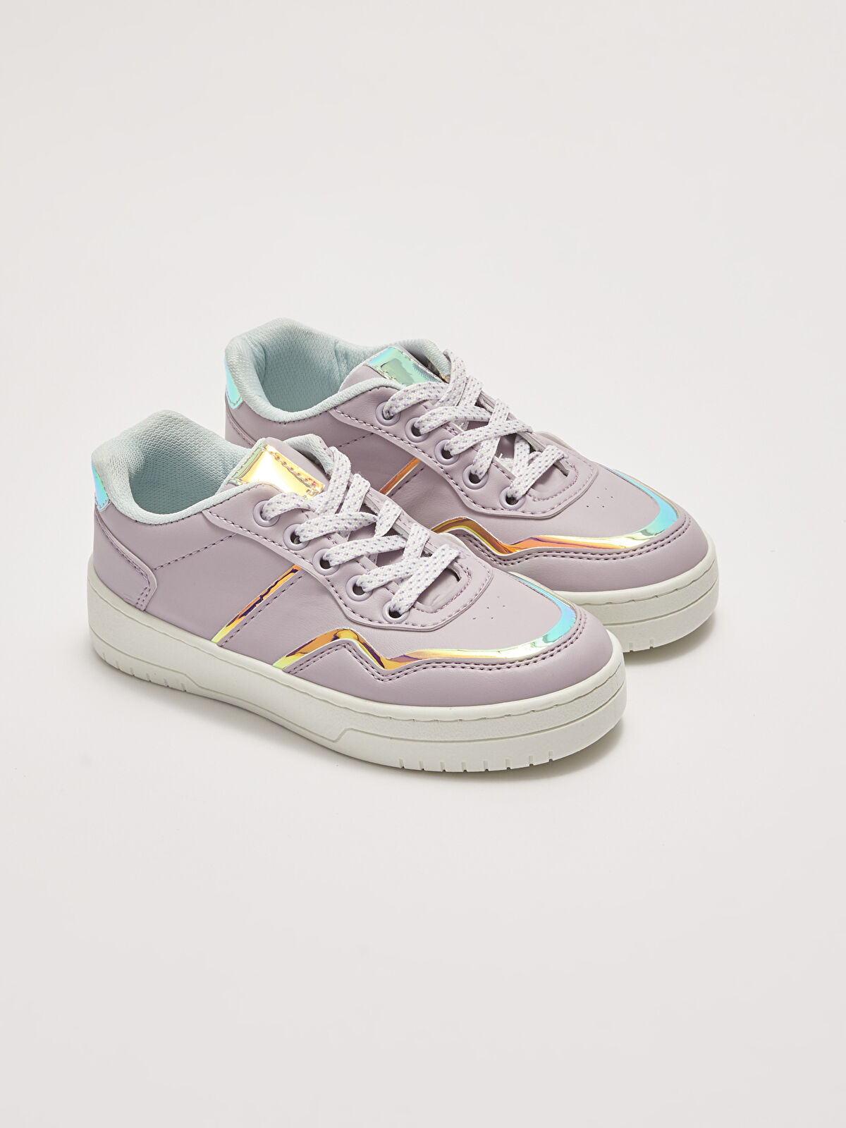 Renk Bloklu Bağcıklı Kız Çocuk Spor Ayakkabı