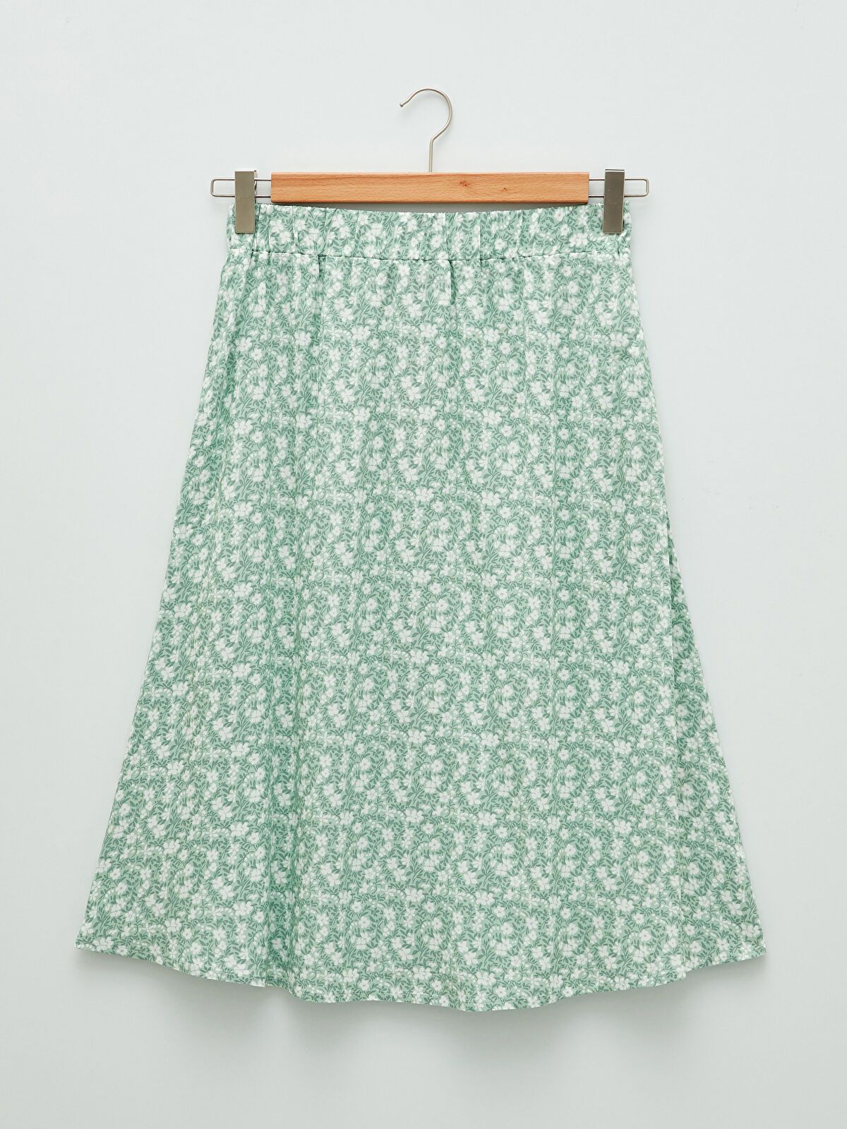 Beli Lastikli Çiçekli Viskon Hamile Etek