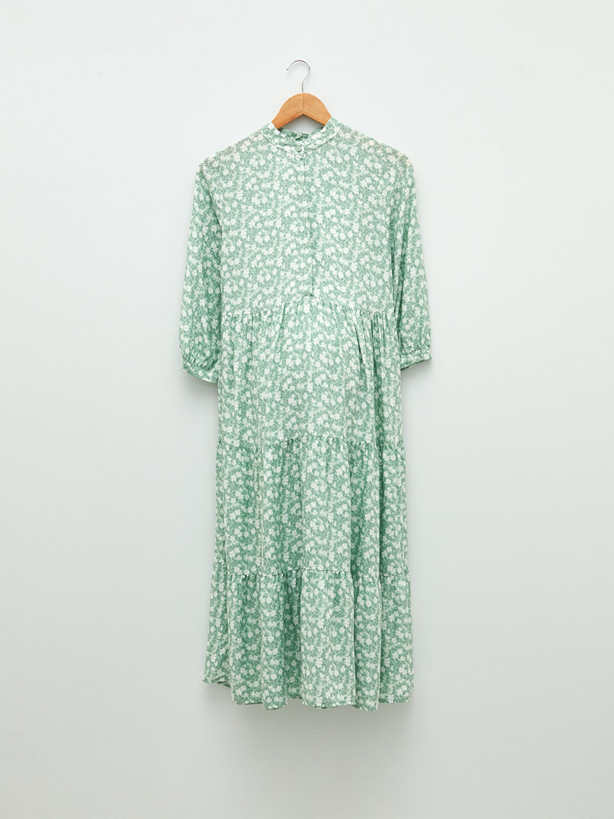 LCW MATERNITY Bisiklet Yaka Uzun Kollu Desenli Kadın Elbise