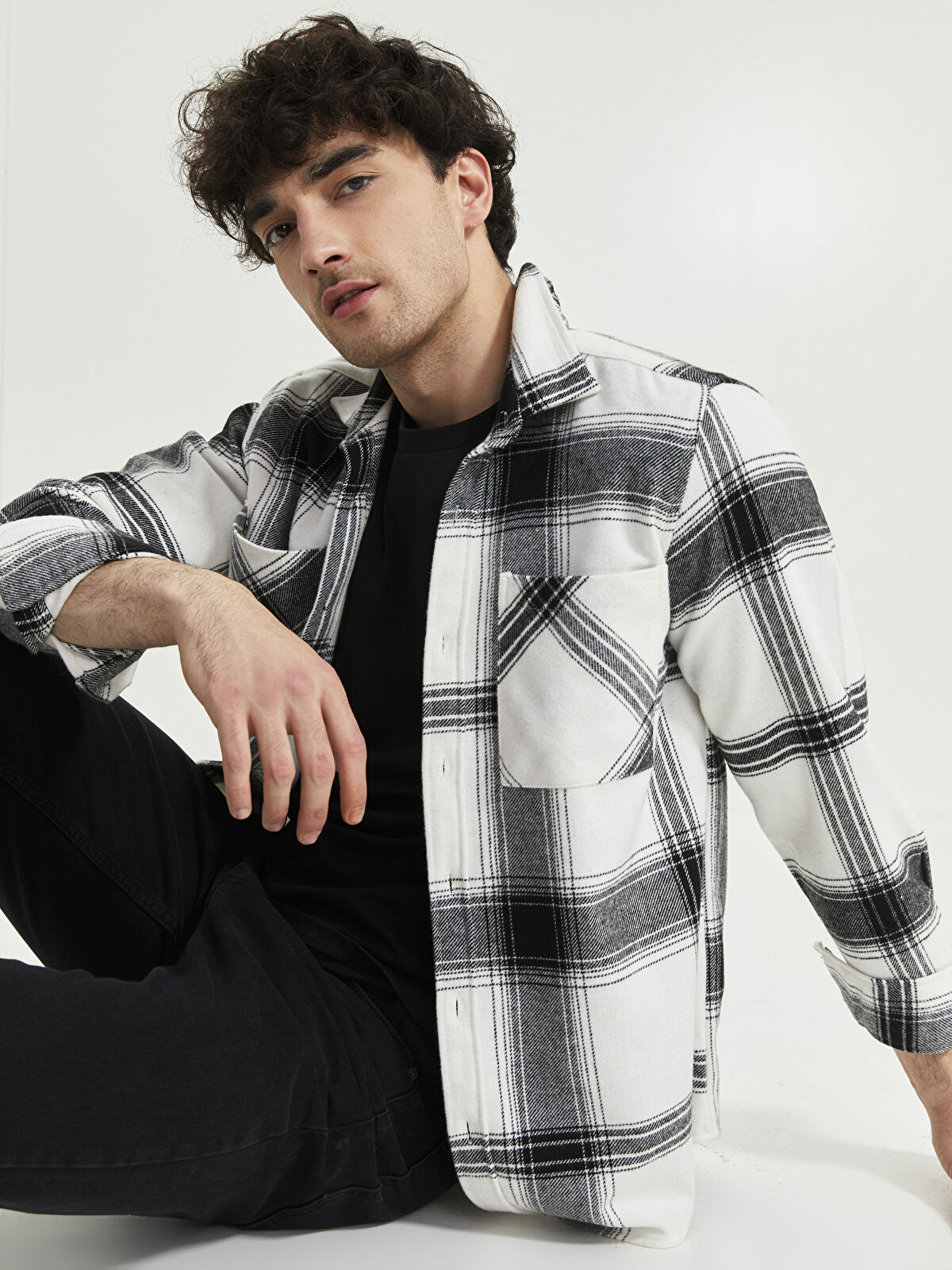 XSIDE Regular Fit Uzun Kollu Ekose Erkek Gömlek Ceket