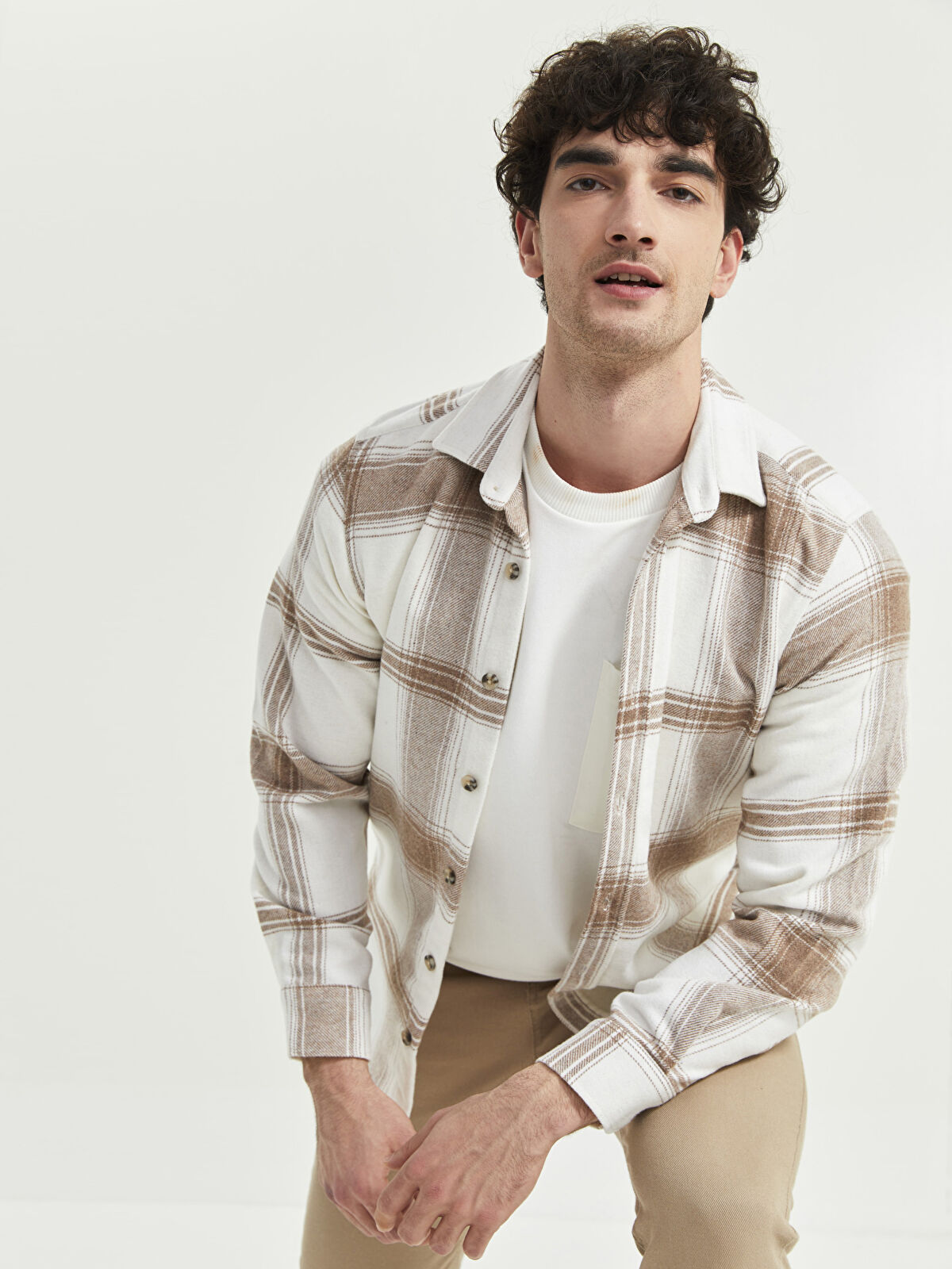 XSIDE Regular Fit Uzun Kollu Ekose Erkek Gömlek Ceket