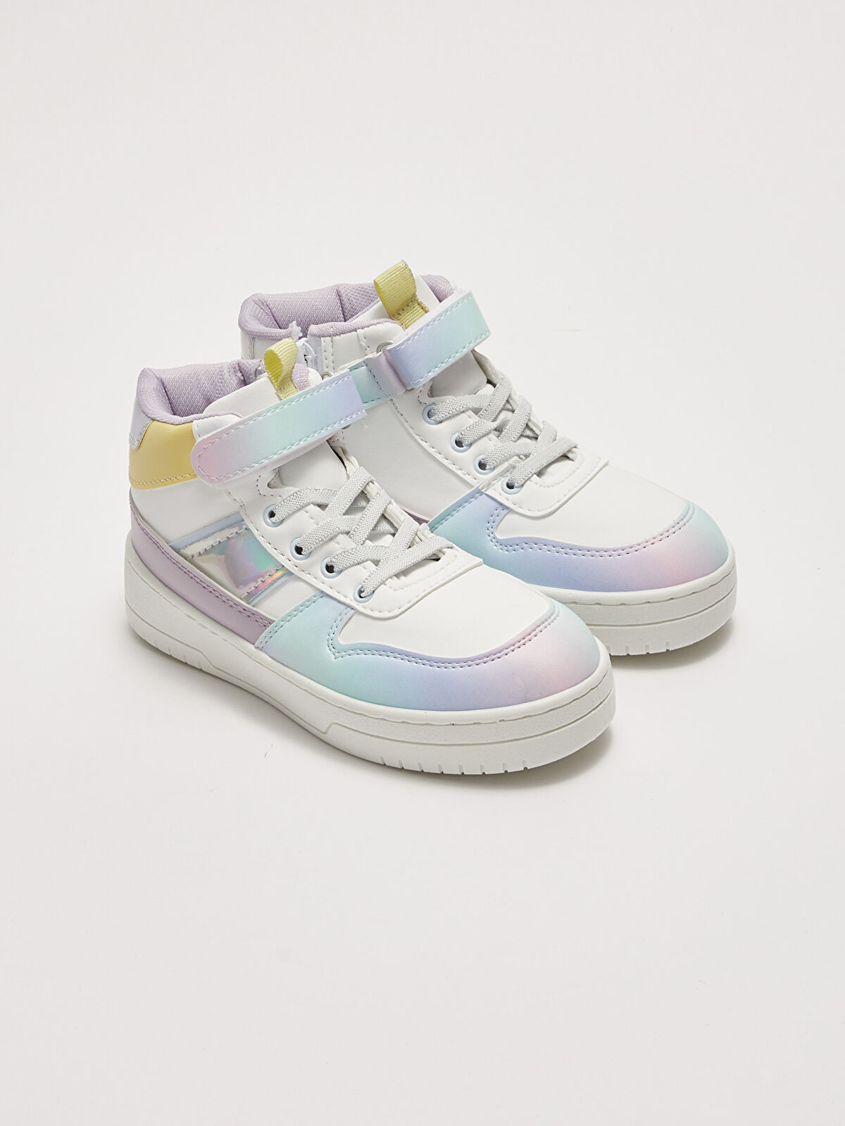 Renk Bloklu Bağcık Ve Cırt Cırtlı Günlük Bilekli Kız Çocuk Spor Ayakkabı