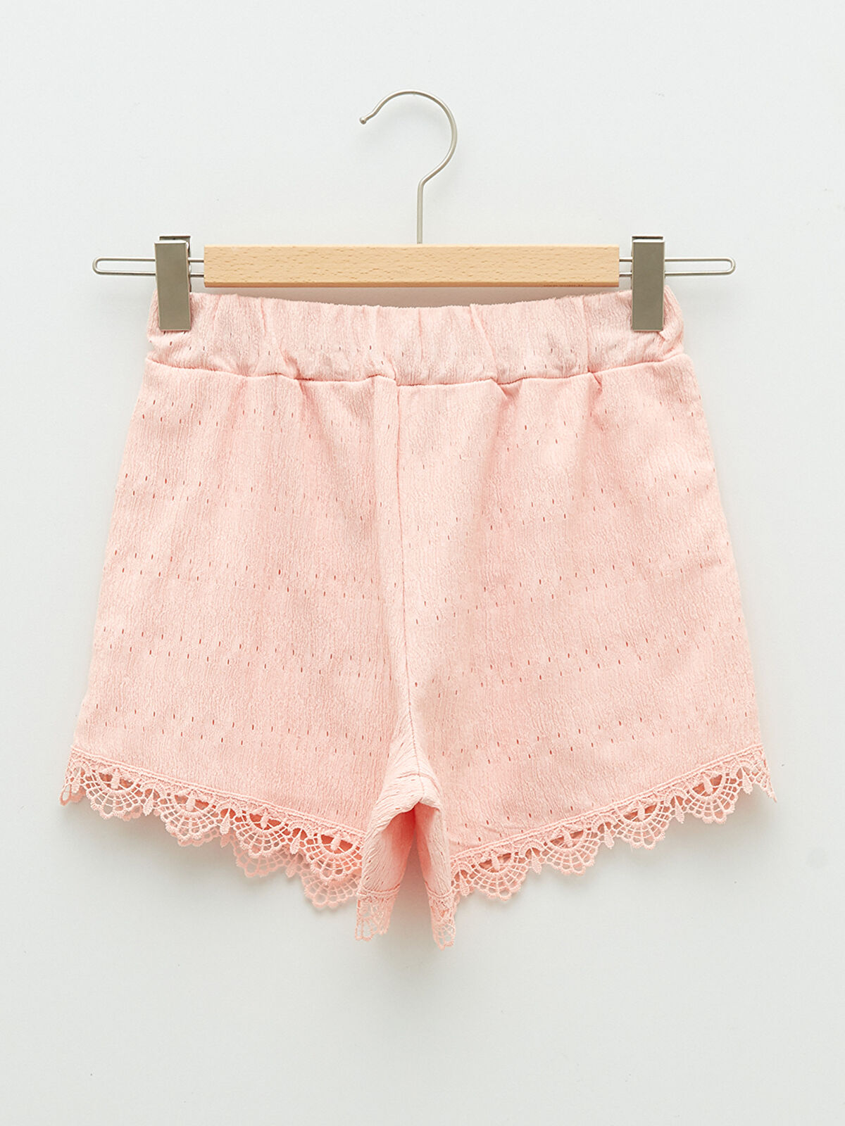 Beli Lastikli Dantel Detaylı Kız Çocuk Şort