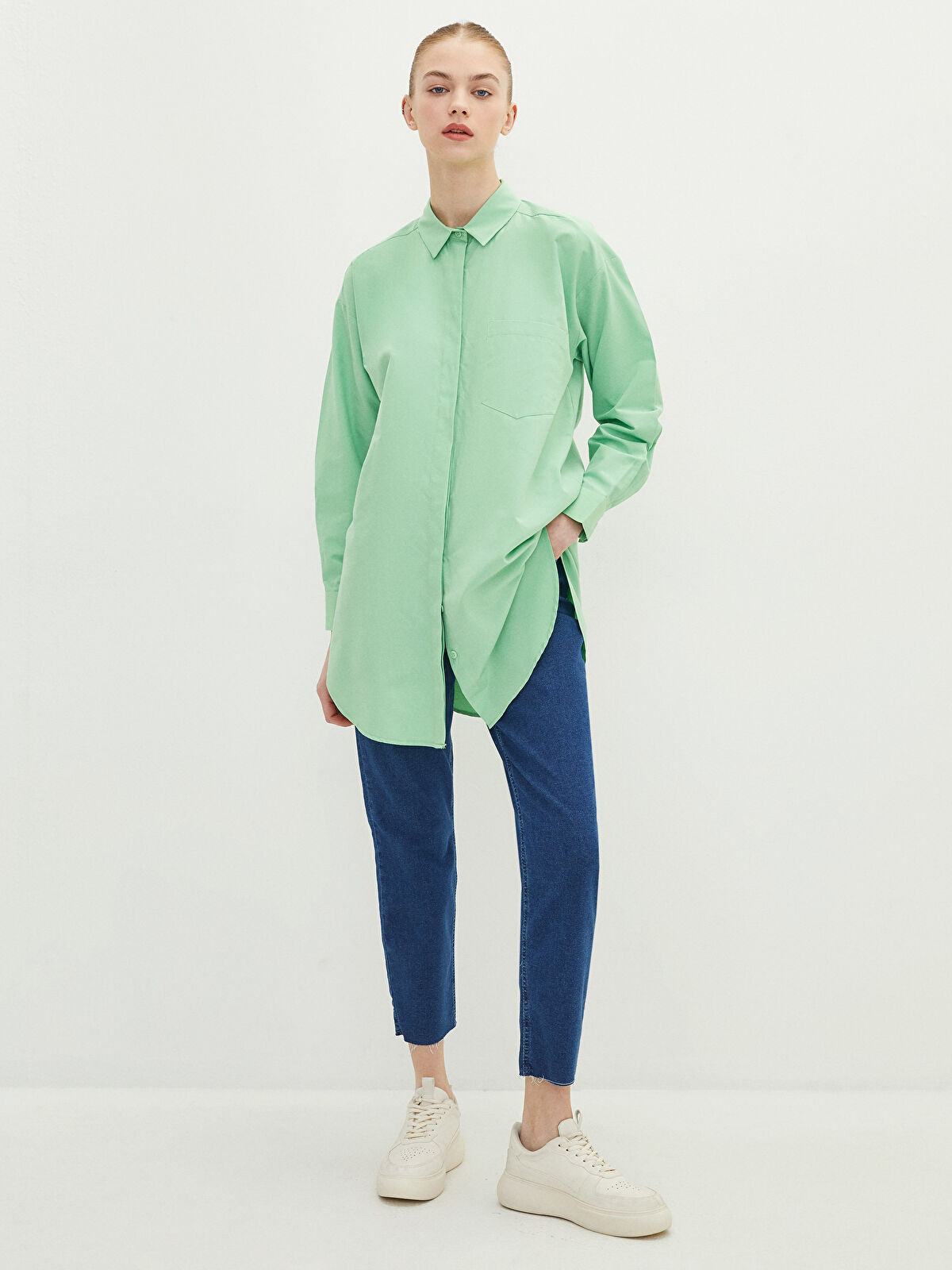 MODEST Slim Fit Cep Detaylı Kadın Rodeo Jean Pantolon MODEST Slim Fit Cep Detaylı Kadın Rodeo Jean Pantolon