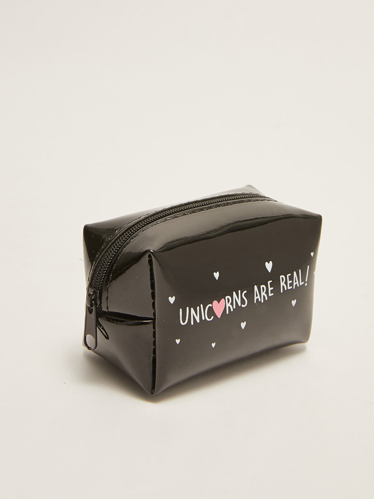 Yazı Baskılı Kadın Makyaj Çantası