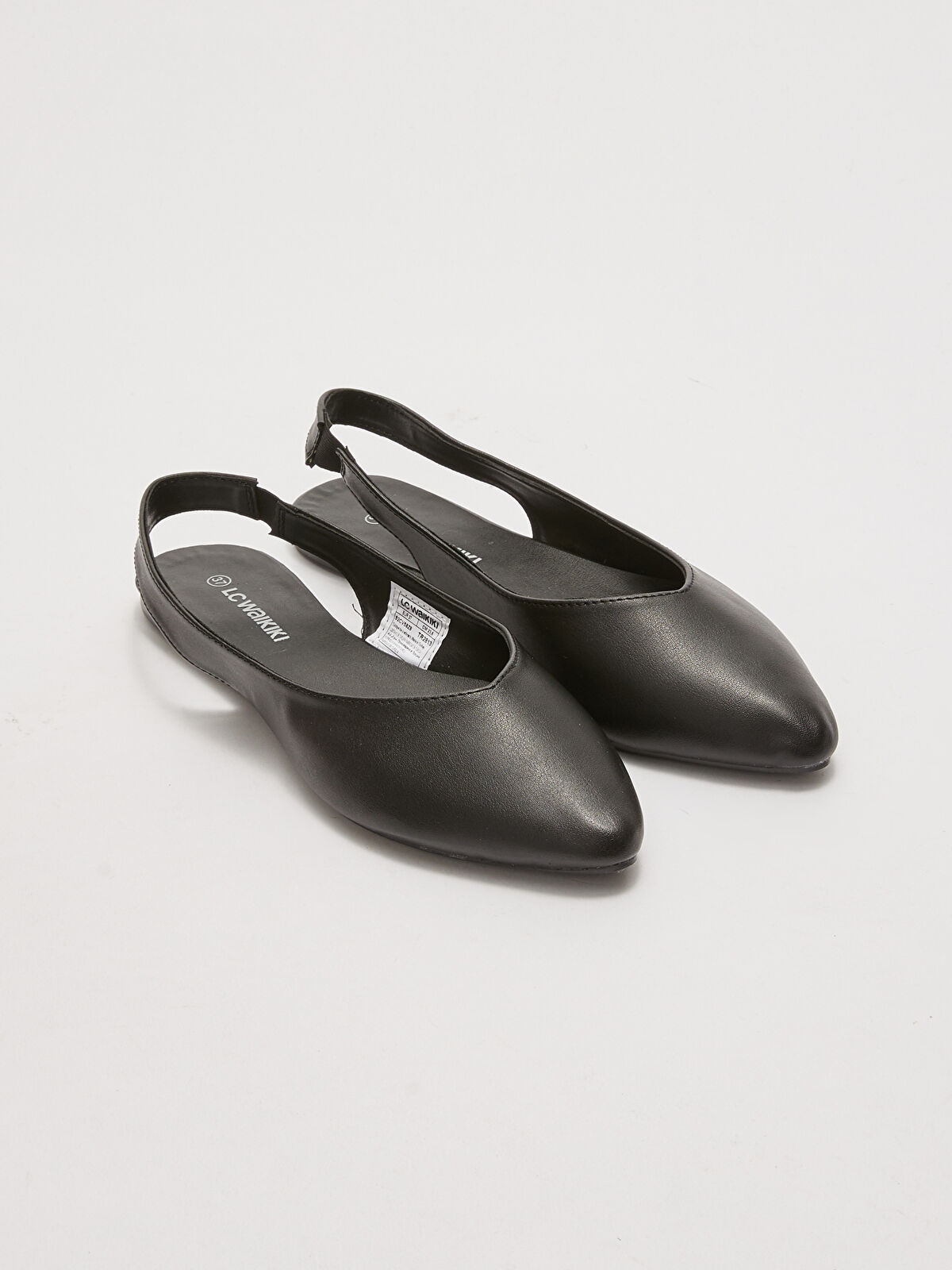 Deri Görünümlü Sivri Burun Kadın Babet