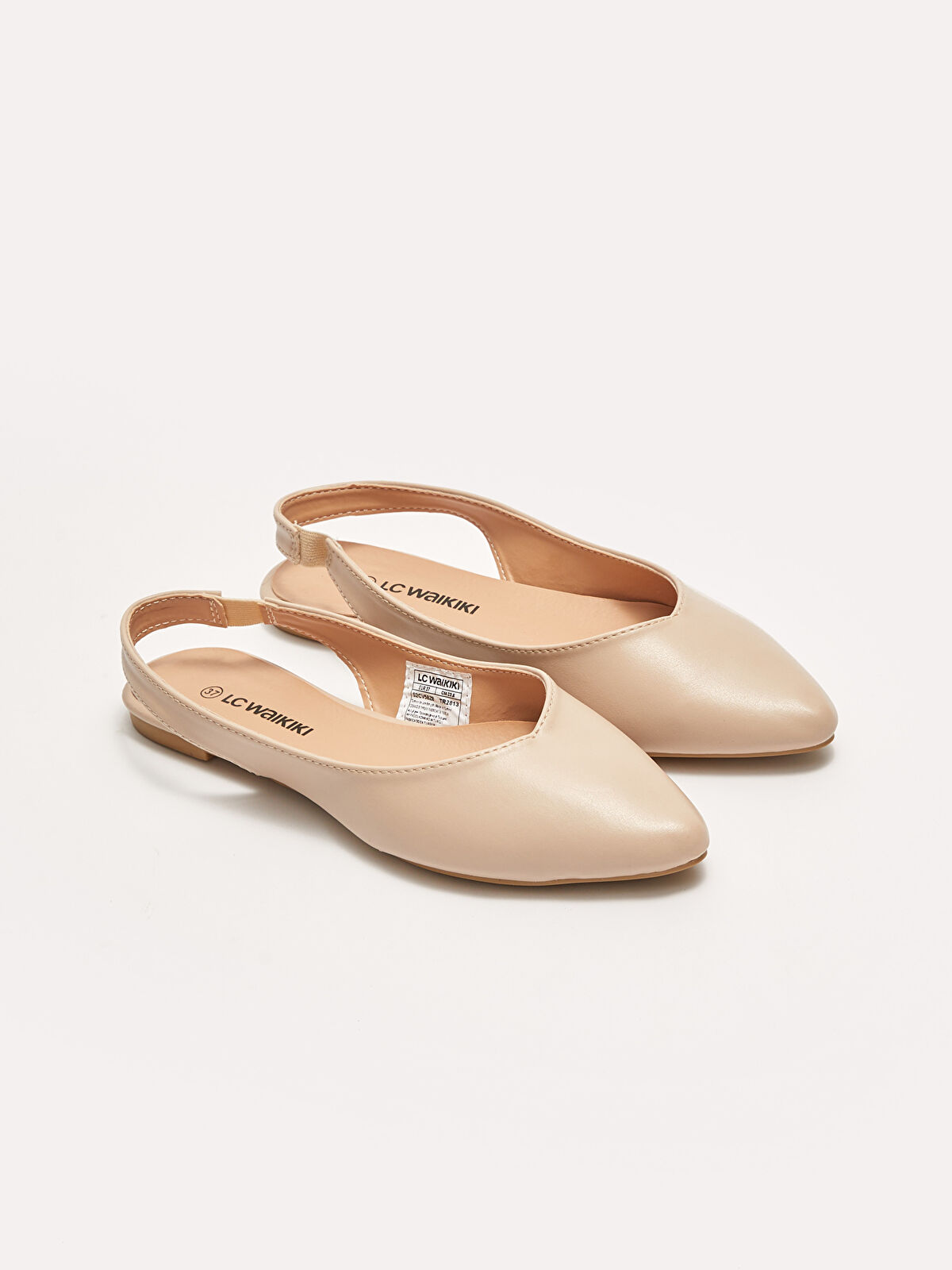 Deri Görünümlü Sivri Burun Kadın Babet