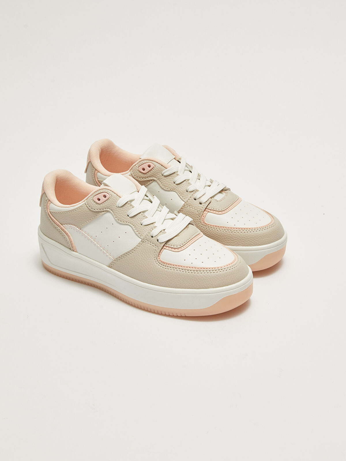 Renk Bloklu Bağcıklı Kadın Spor Ayakkabı