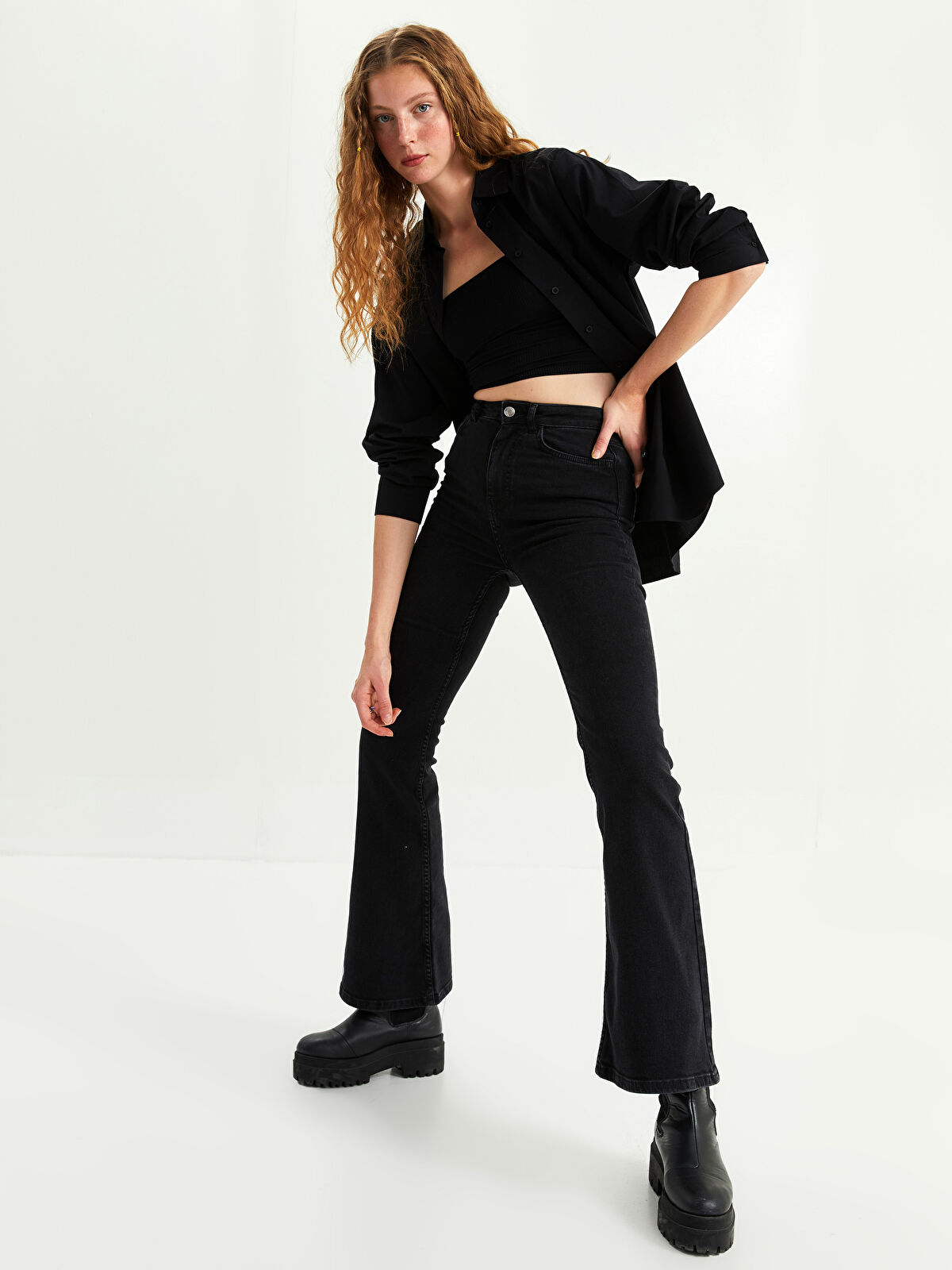 XSIDE Standart Fit İspanyol Paça Kadın Jean Pantolon