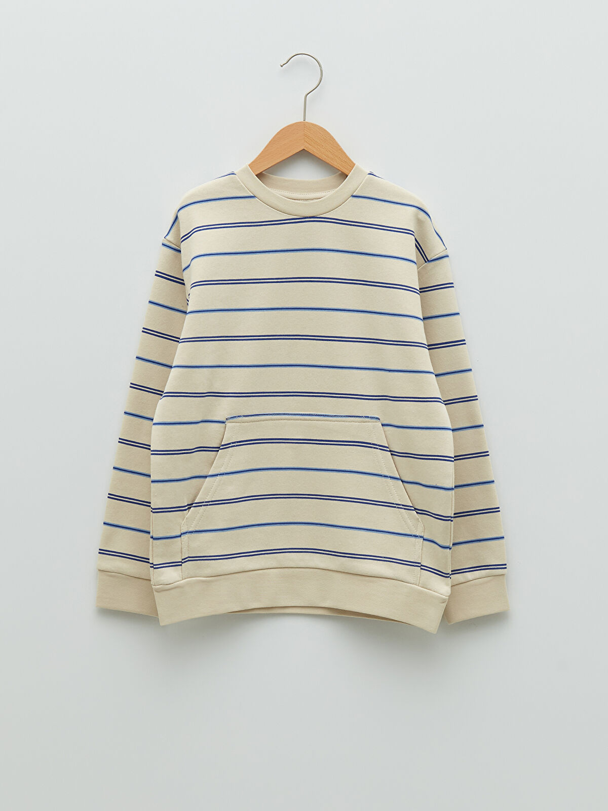 Bisiklet Yaka Çizgili Uzun Kollu Erkek Çocuk Sweatshirt