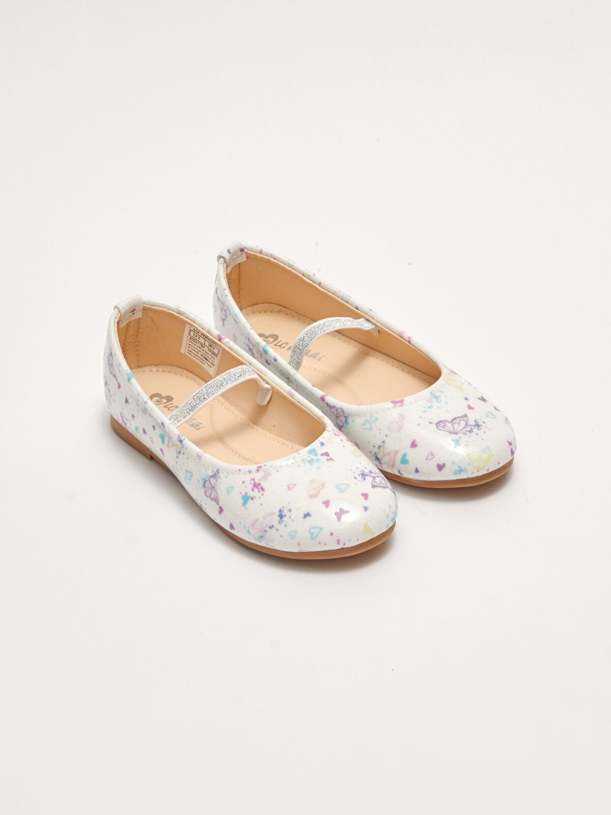 Baskılı Lastik Detaylı Kız Çocuk Babet