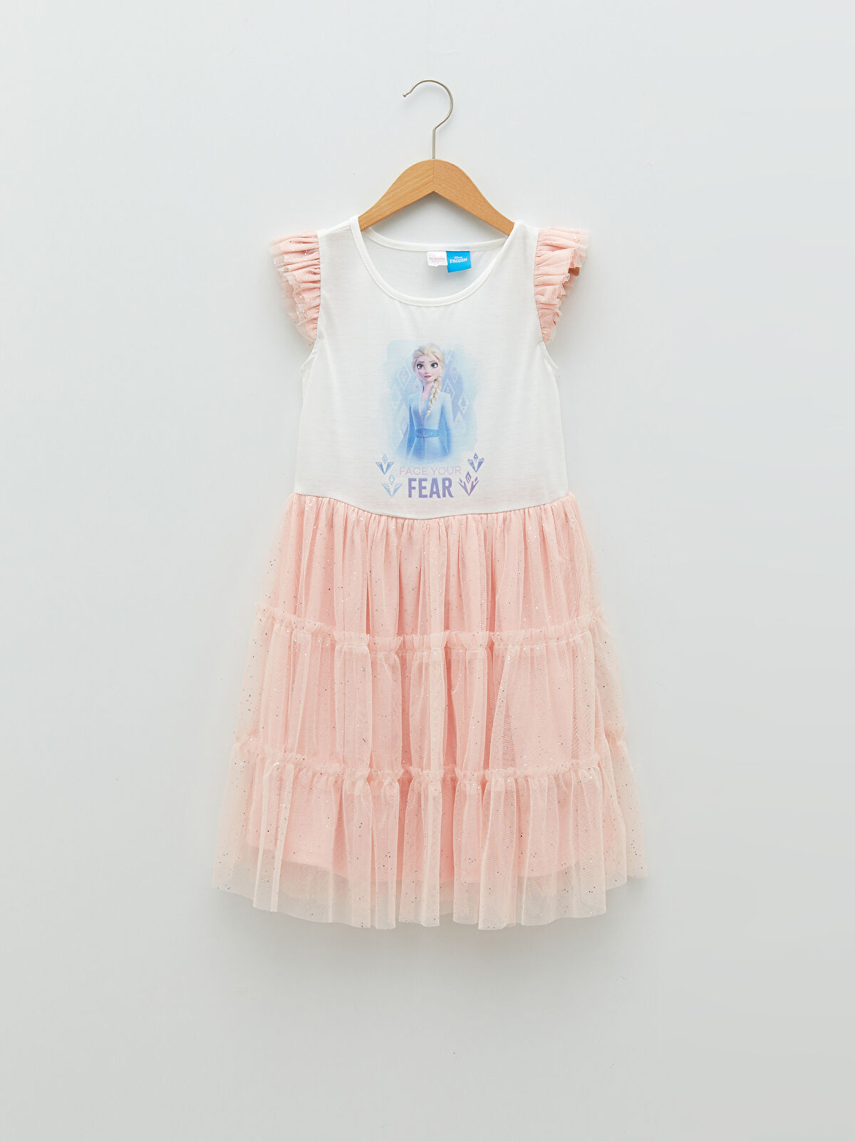 Bisiklet Yaka Elsa Baskılı Kısa Kollu Kız Çocuk Gecelik