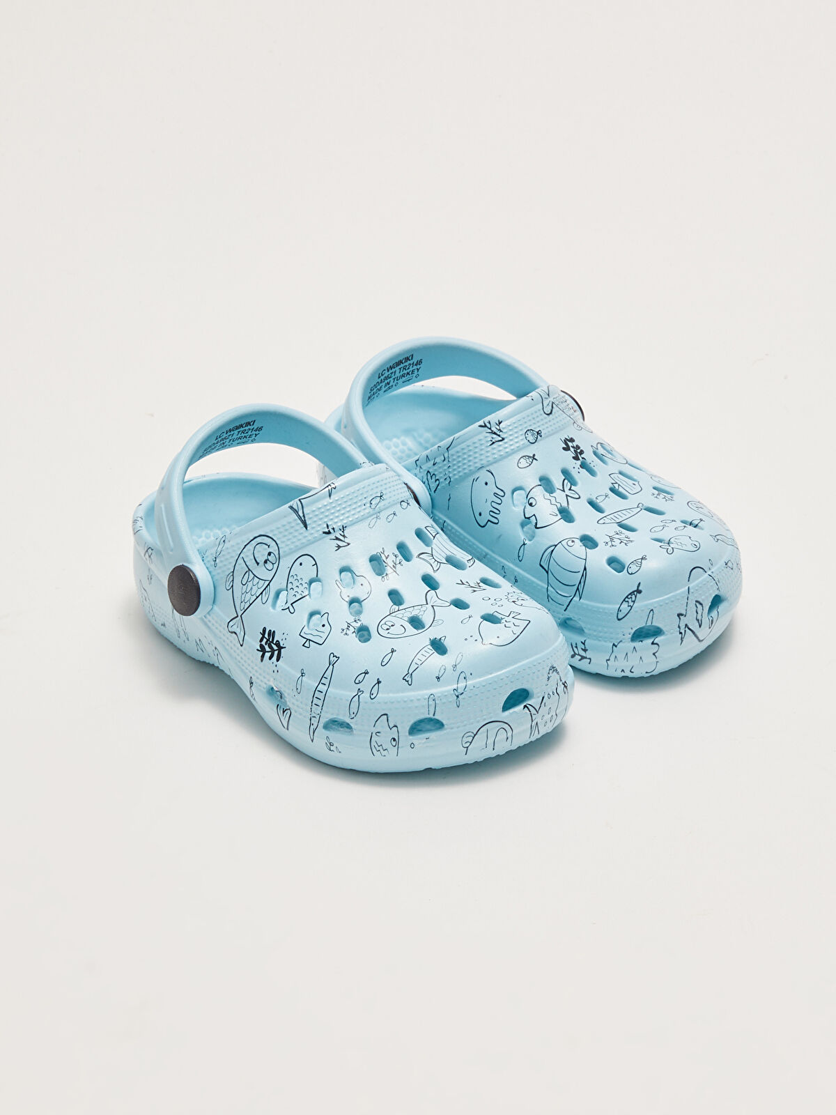 Baskılı Delikli Erkek Bebek Sandalet