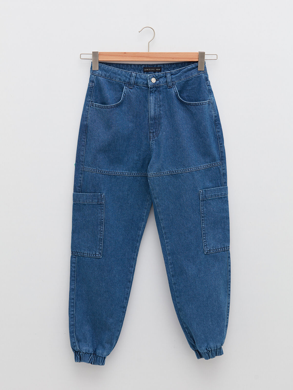 Yüksek Bel Standart Fit Cep Detaylı Kadın Jogger Rodeo Jean Pantolon