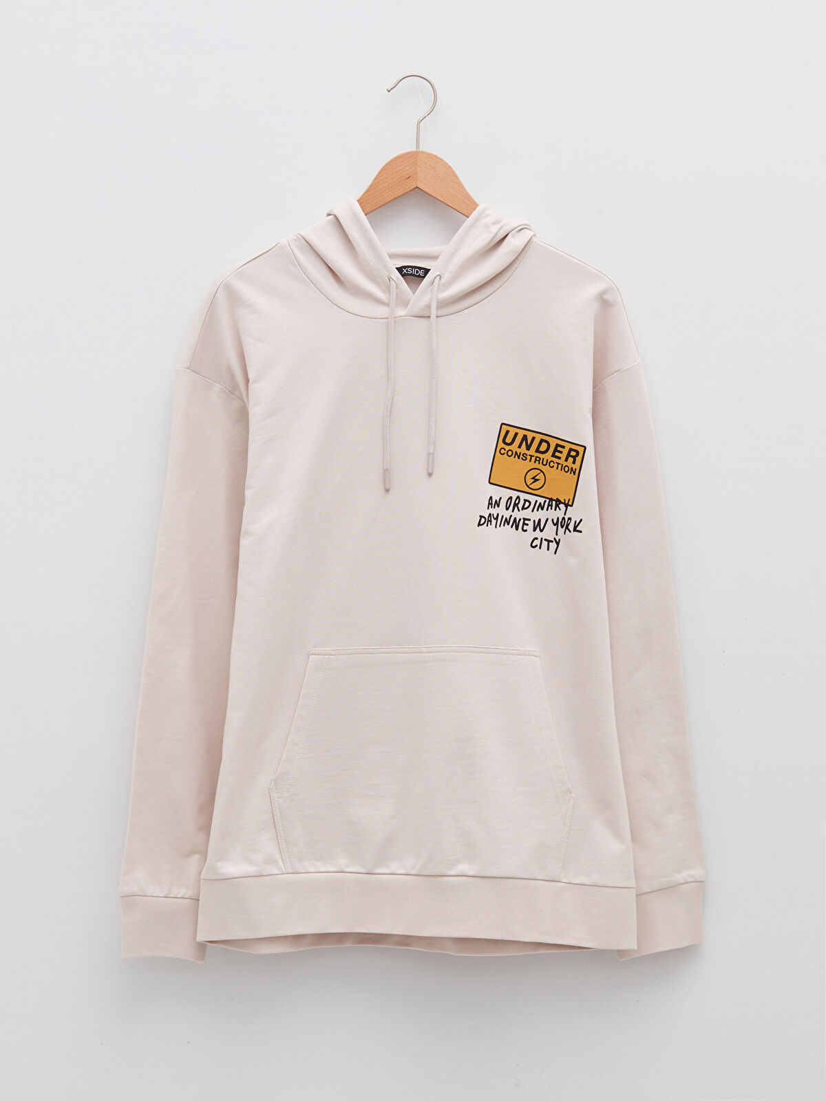 XSIDE Oversize Kapüşonlu Uzun Kollu Baskılı Erkek Sweatshirt
