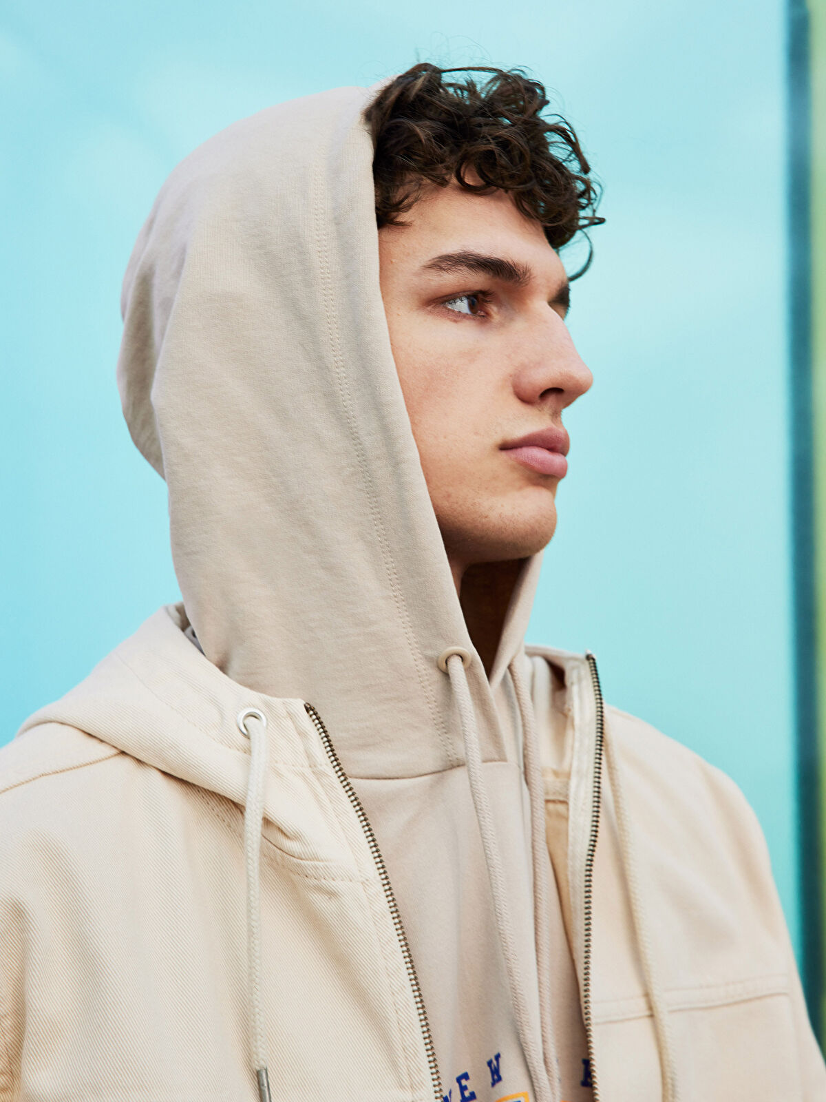 XSIDE Oversize Kapüşonlu Uzun Kollu Baskılı Erkek Sweatshirt