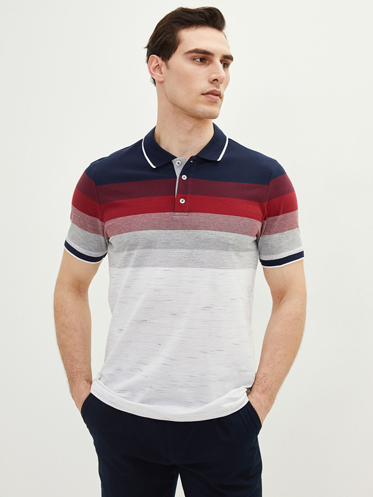 LCW CLASSIC Polo Yaka Kısa Kollu Renk Bloklu Erkek Tişört