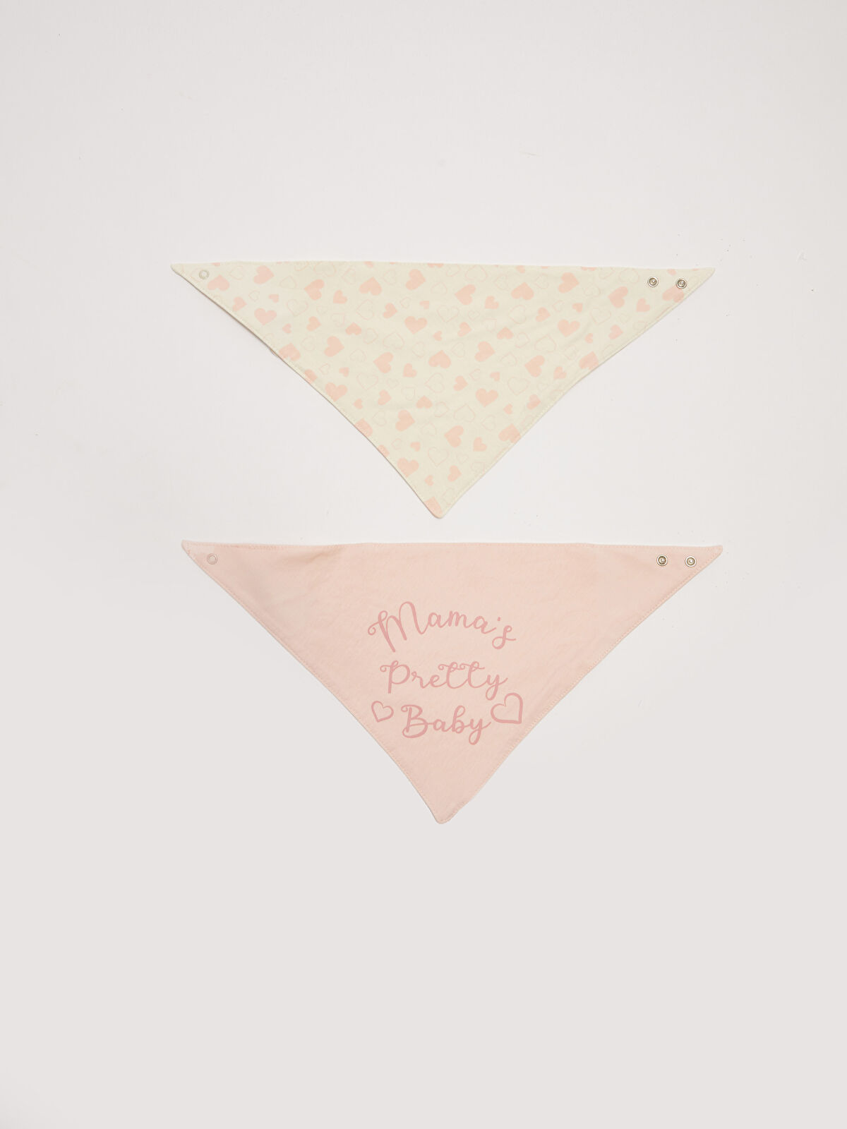 Baskılı Pamuklu Kız Bebek Mama Önlüğü 2'li