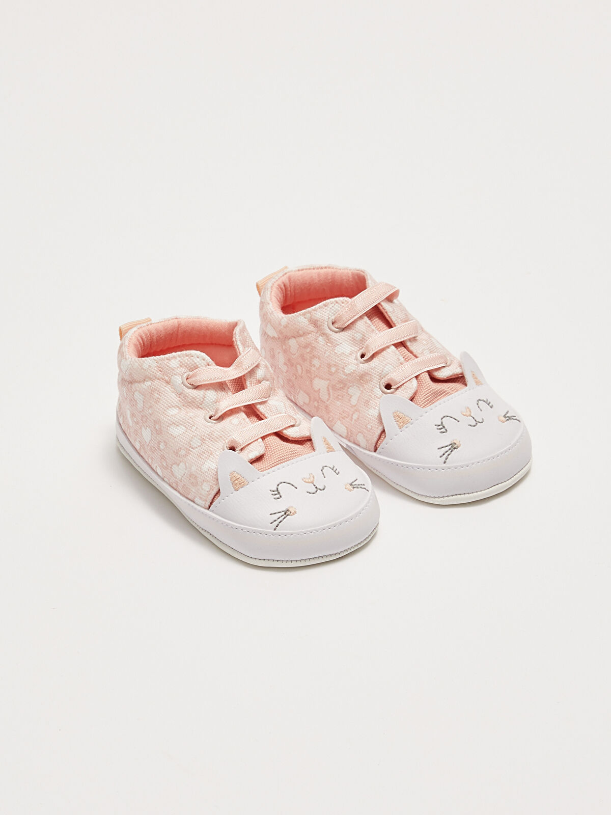 Nakışlı Bağcıklı Kız Bebek Yürüme Öncesi Ayakkabı