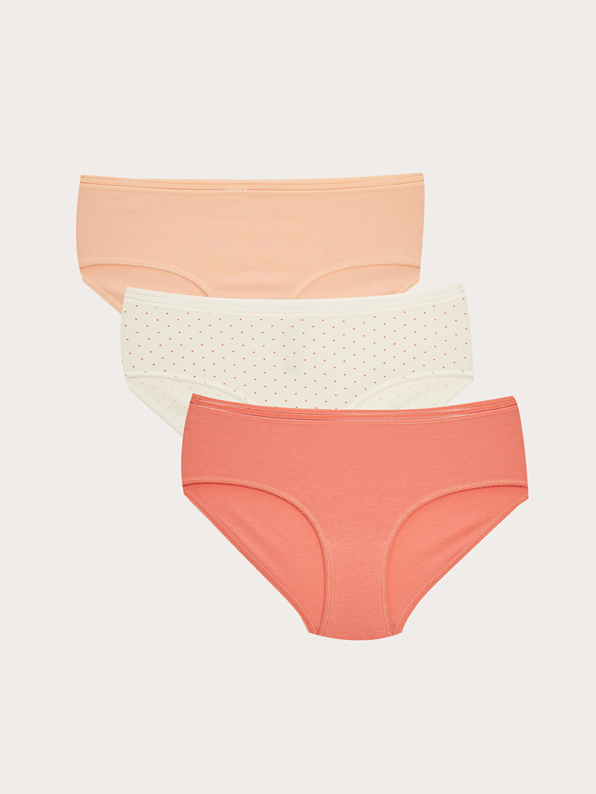 LCW DREAM Puantiyeli Hipster Külot 3'lü Paket