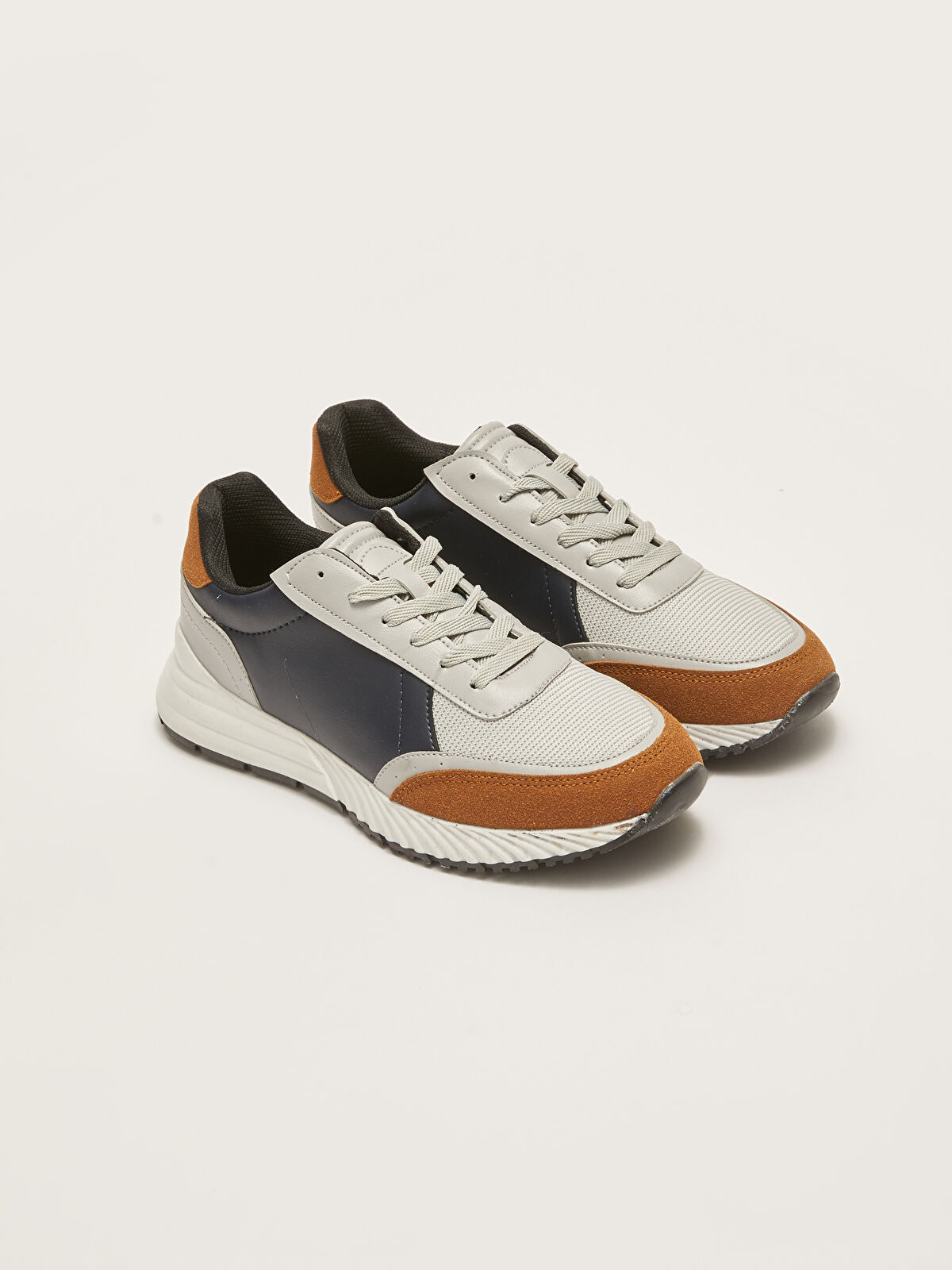 Renk Bloklu Bağcıklı Erkek Spor Ayakkabı