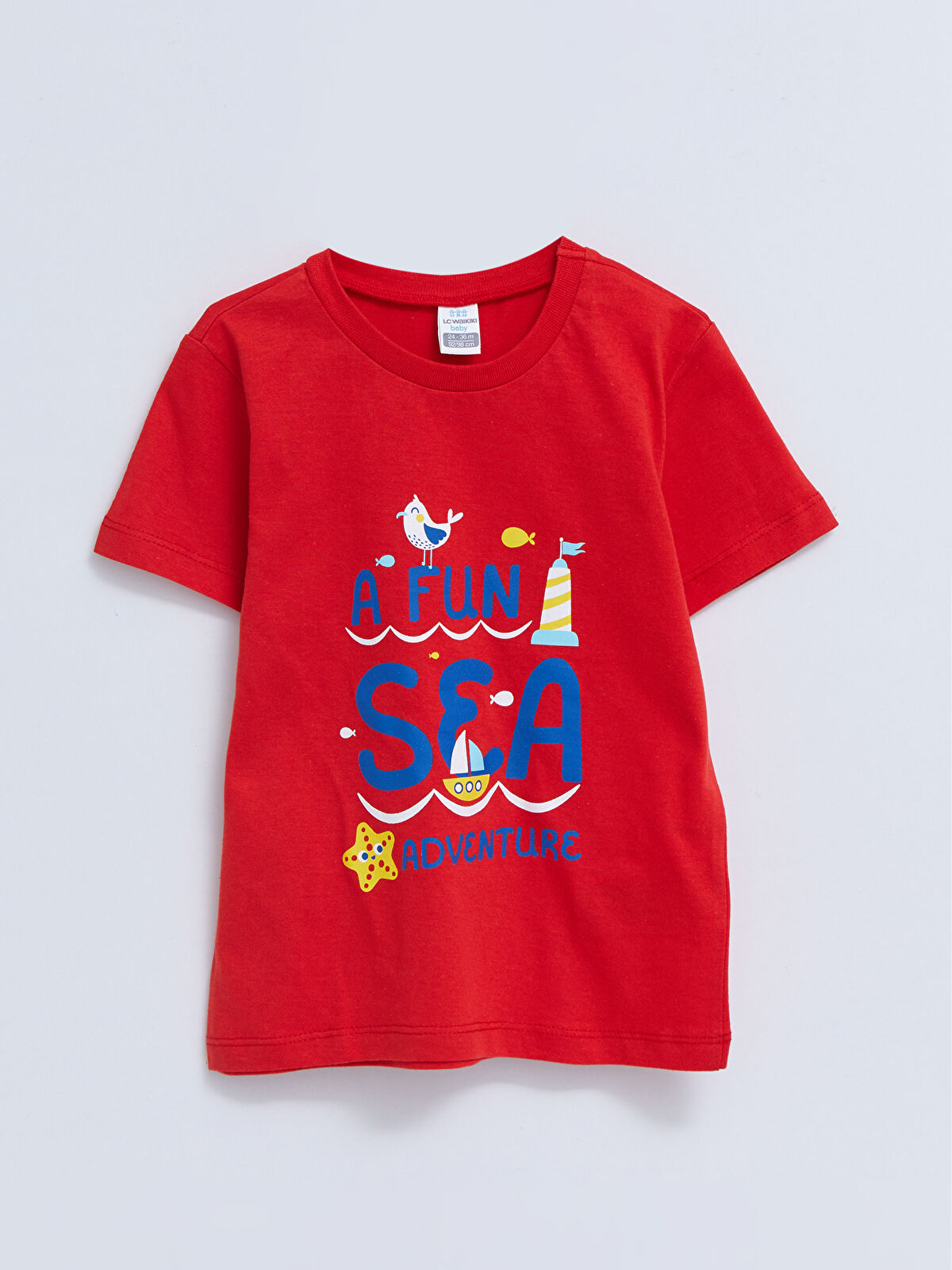 Bisiklet Yaka Kısa Kol Baskılı Erkek Bebek Tshirt