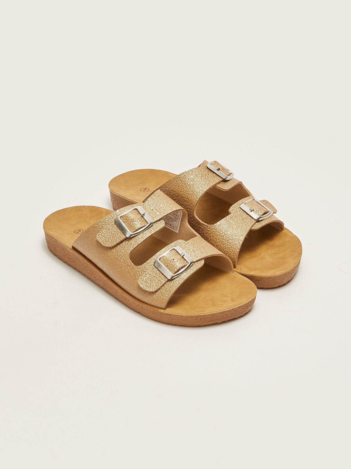 Çift Bantlı Tokalı Kadın Terlik