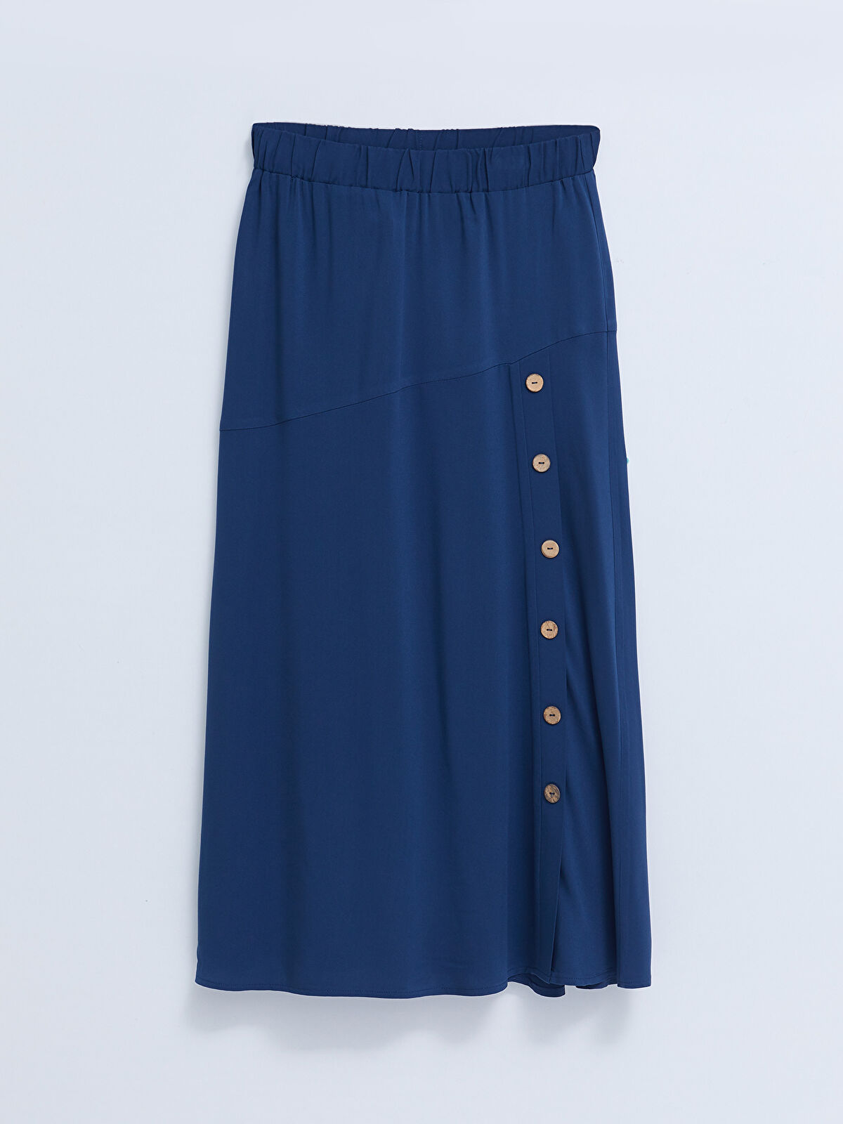 LCW GRACE Beli Lastikli Düz Viskon Kadın Kloş Etek