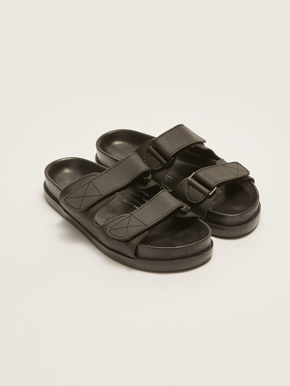 Çift Bantlı Cırt Cırtlı Kadın Terlik