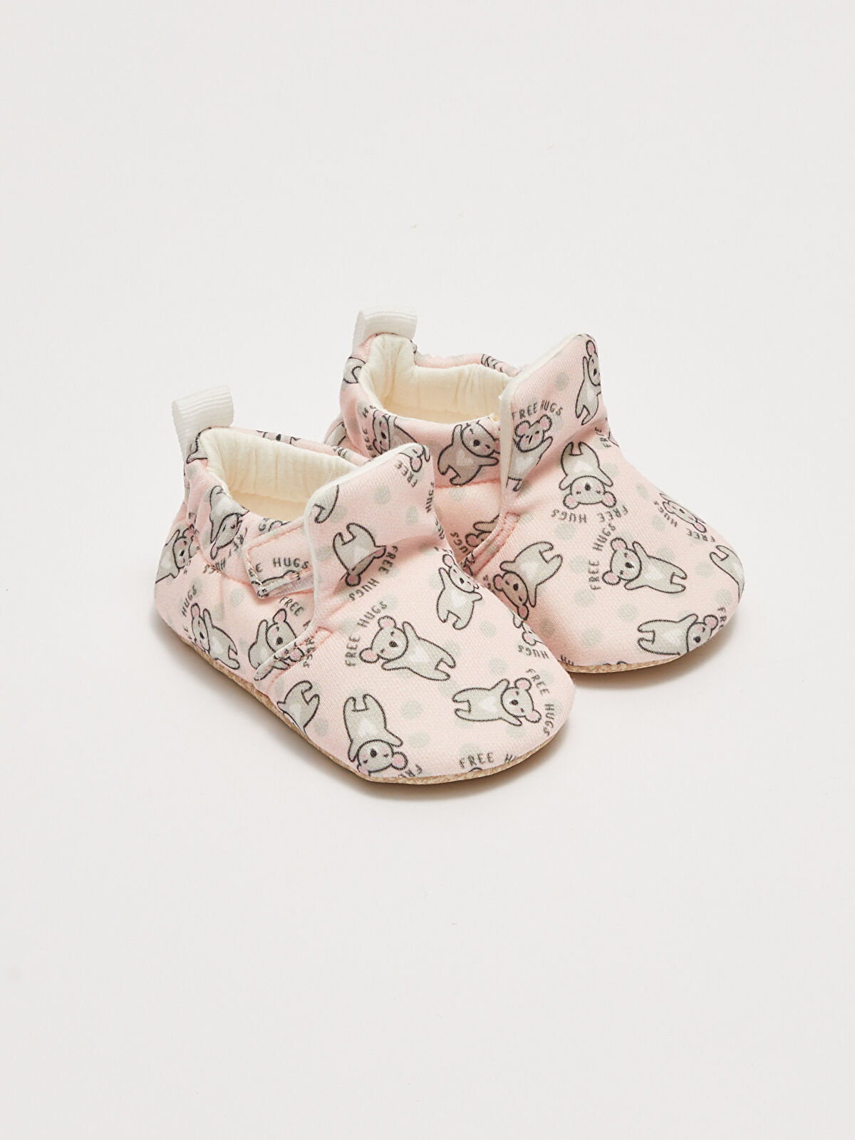 Pamuk Astarlı Baskılı Kız Bebek Yürüme Öncesi Ev Ayakkabısı