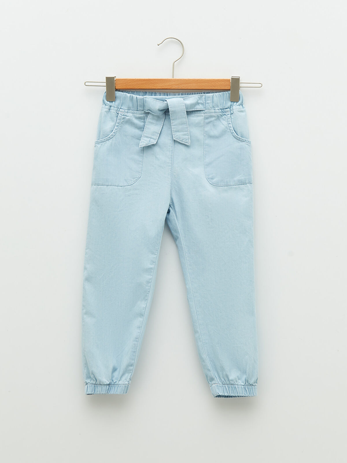 Beli Lastikli Basic Pamuklu Kız Bebek Jean Pantolon