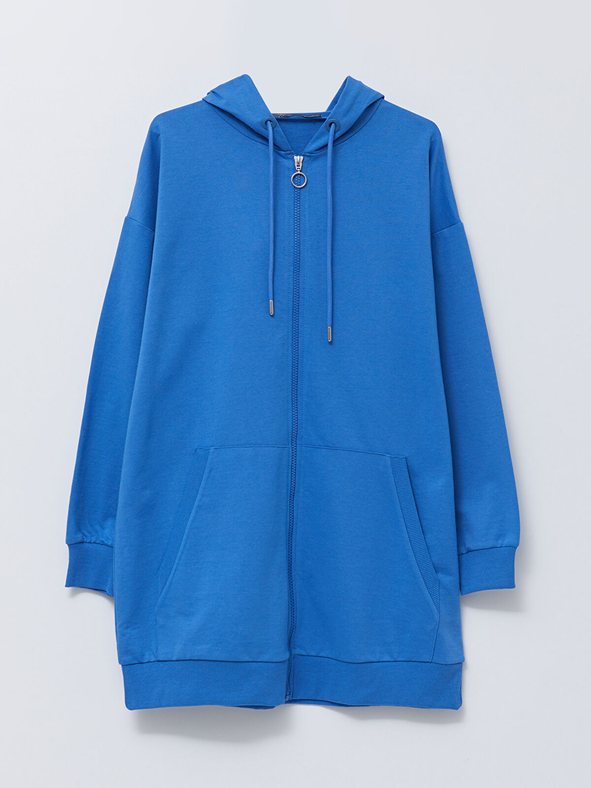 MODEST Kapüşonlu Düz Uzun Kollu Oversize Kadın Spor Hırka