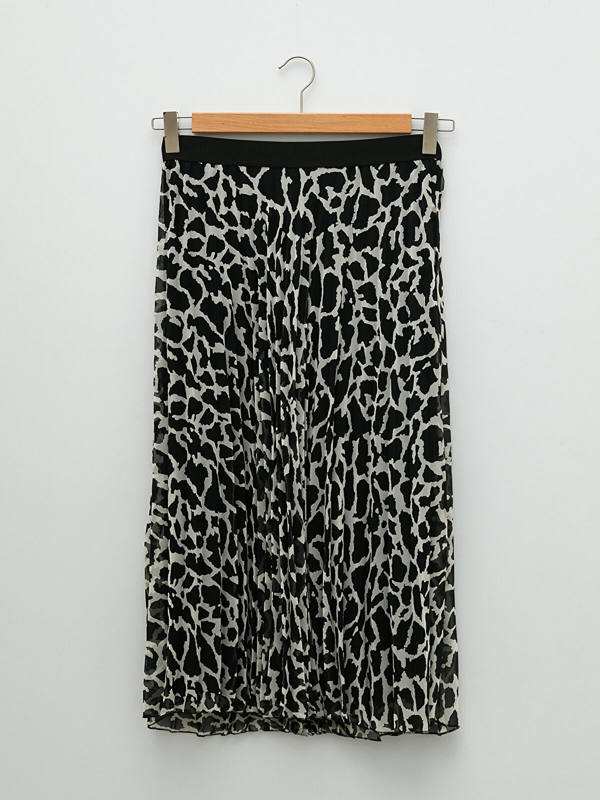 LCW CLASSIC Beli Lastikli Desenli Şifon Kadın Pileli Etek