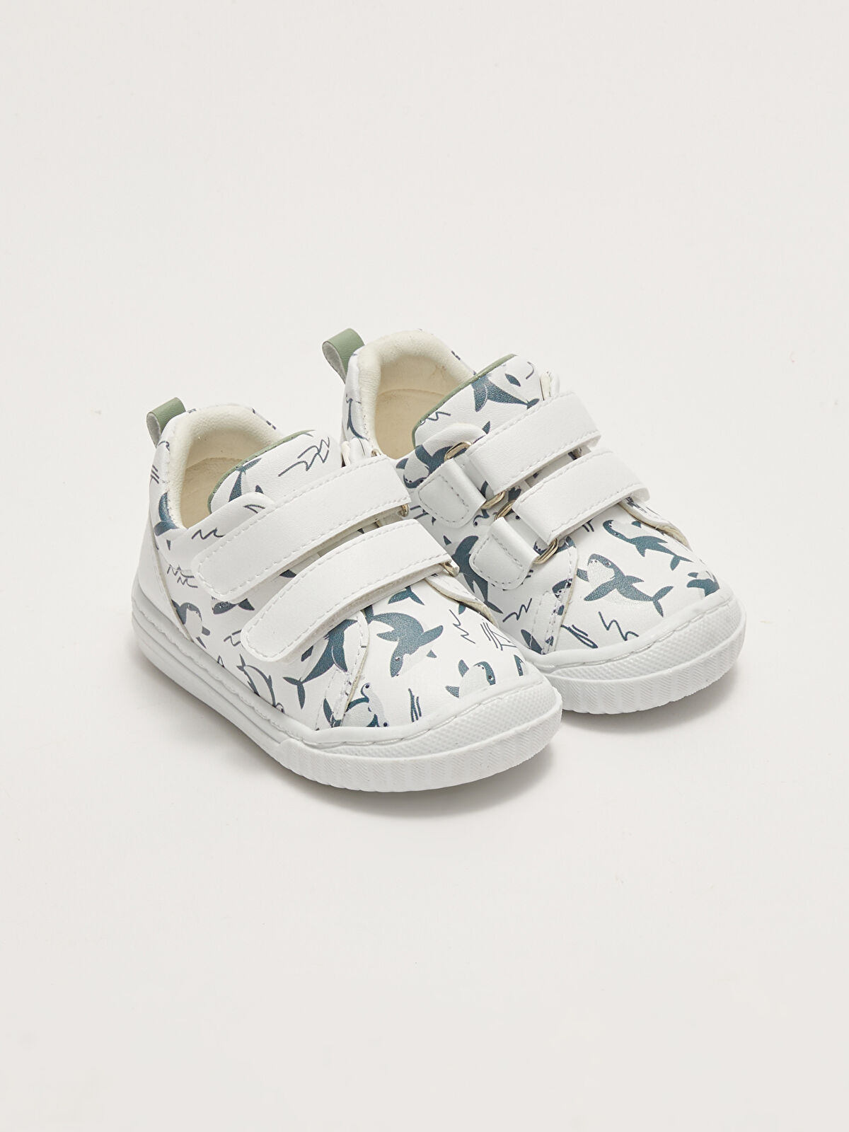 Deri Astarlı Baskılı Cırt Cırtlı Erkek Bebek İlk Adım Ayakkabısı